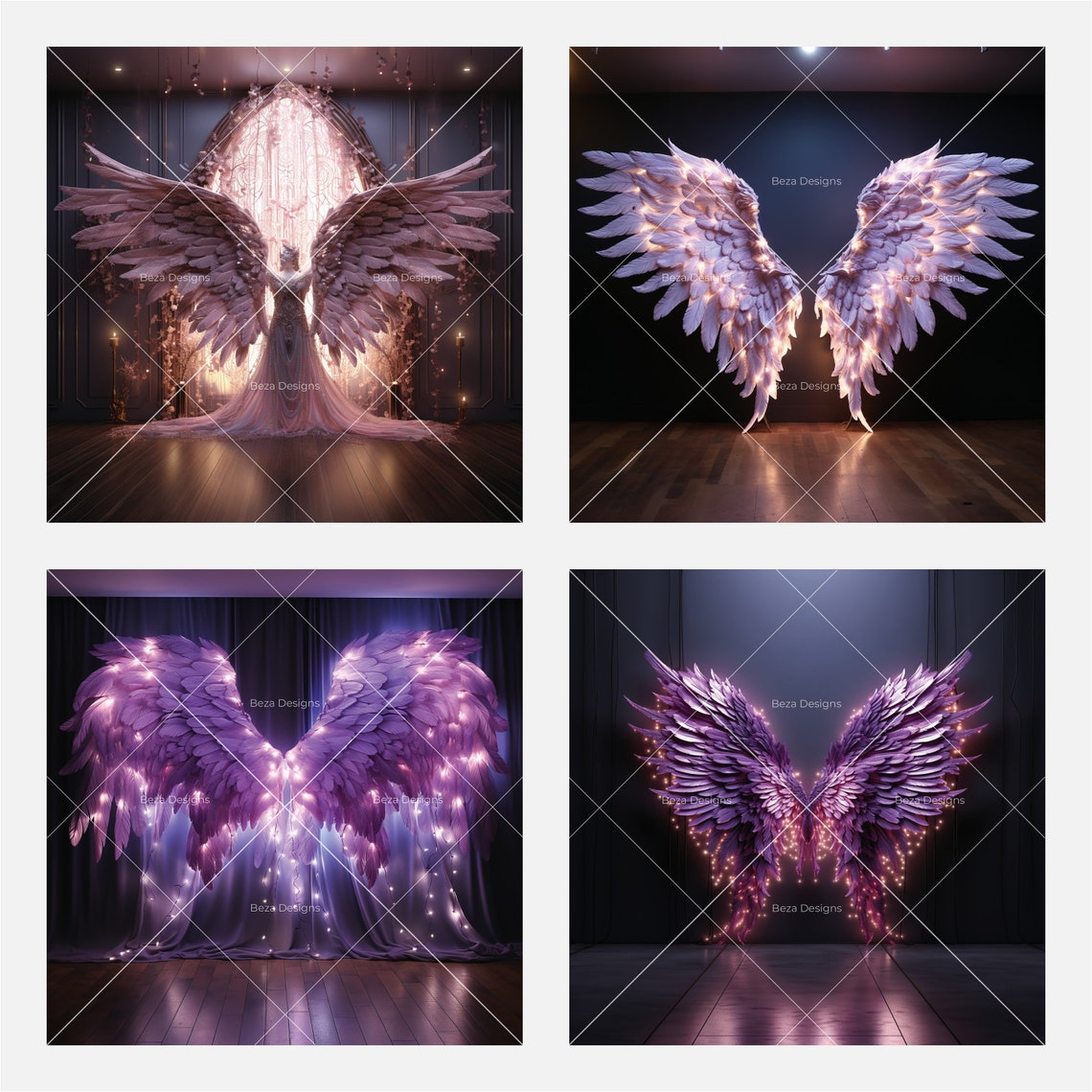 20 X Digital Backdrops Angel Wings Digital Backgrounds - Etsy