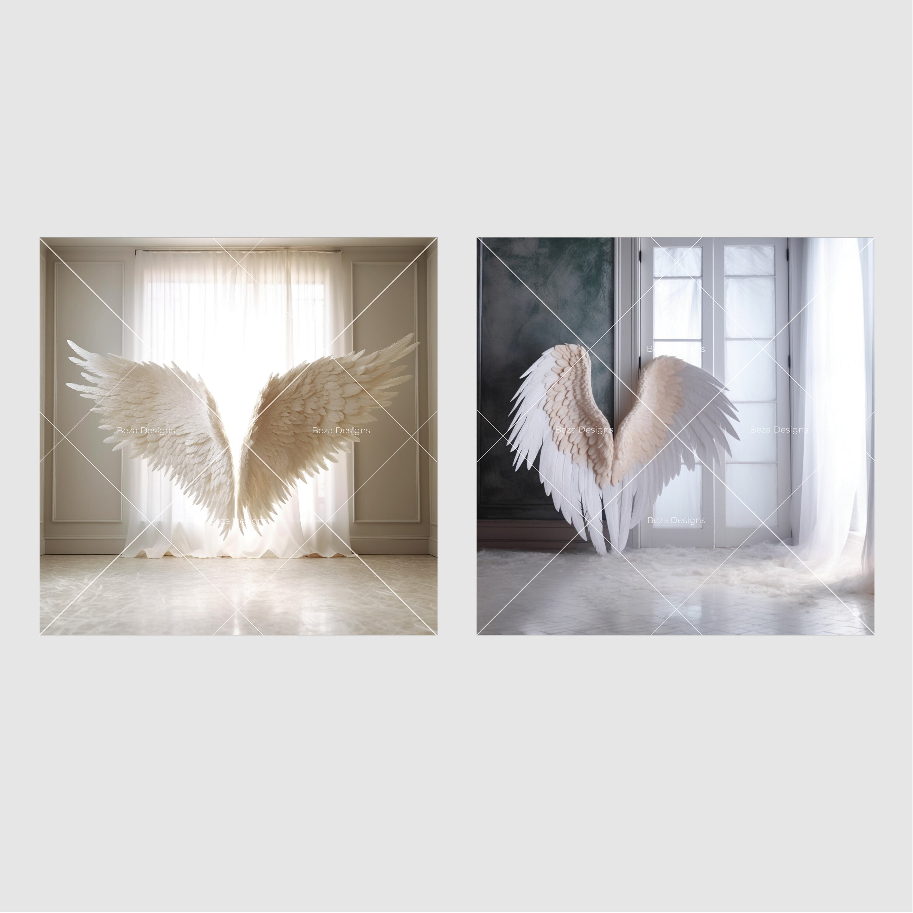 18 X Digital Backdrops Angel Wings Digital Backgrounds - Etsy