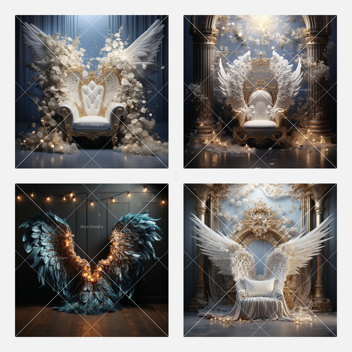 22 X Digital Backdrops, Angel Wings Digital Backgrounds, Maternity ...