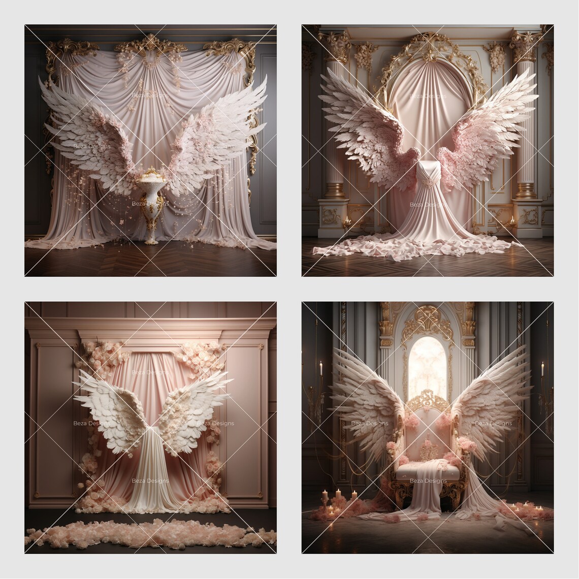 22 X Digital Backdrops, Angel Wings Digital Backgrounds, Maternity ...