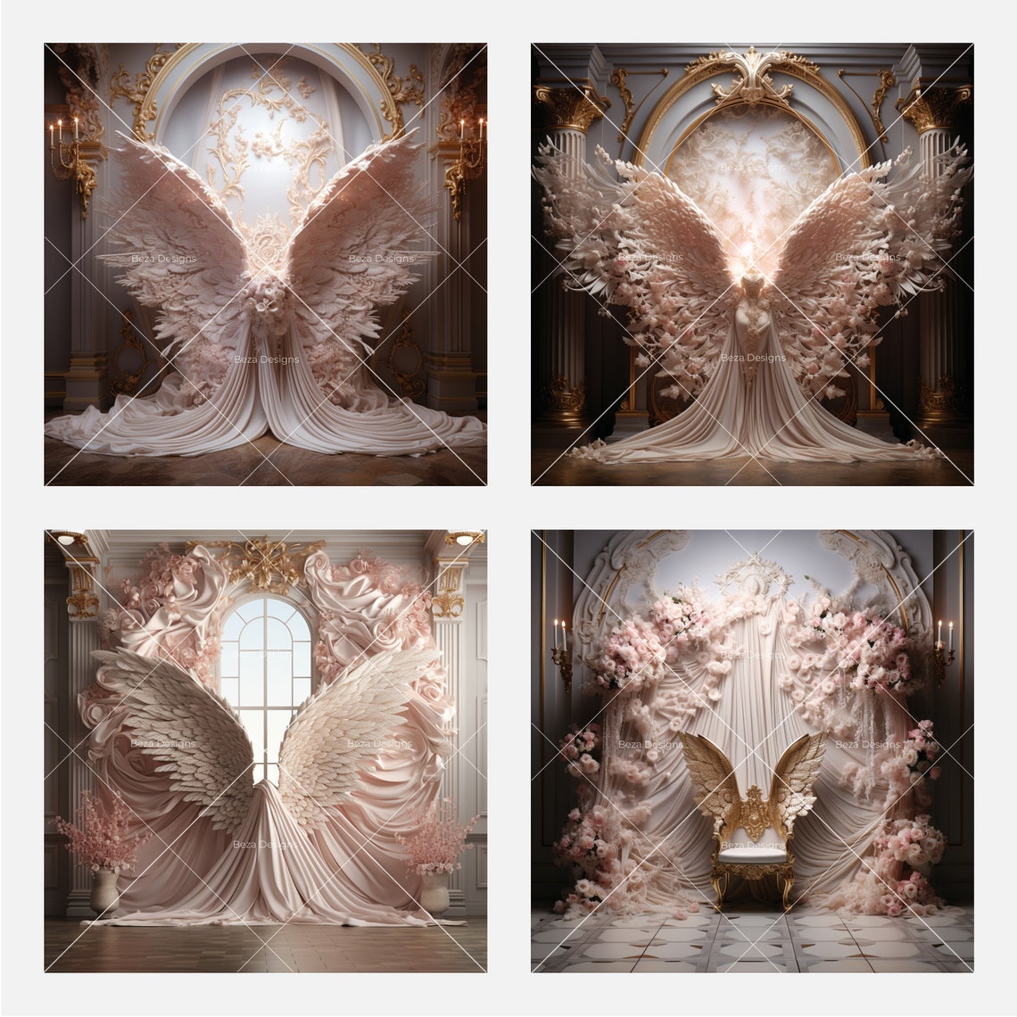 22 X Digital Backdrops, Angel Wings Digital Backgrounds, Maternity ...