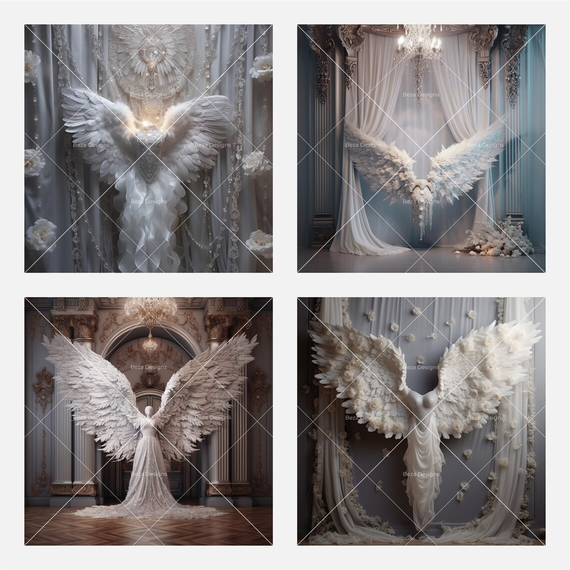 22 X Digital Backdrops, Angel Wings Digital Backgrounds, Maternity ...