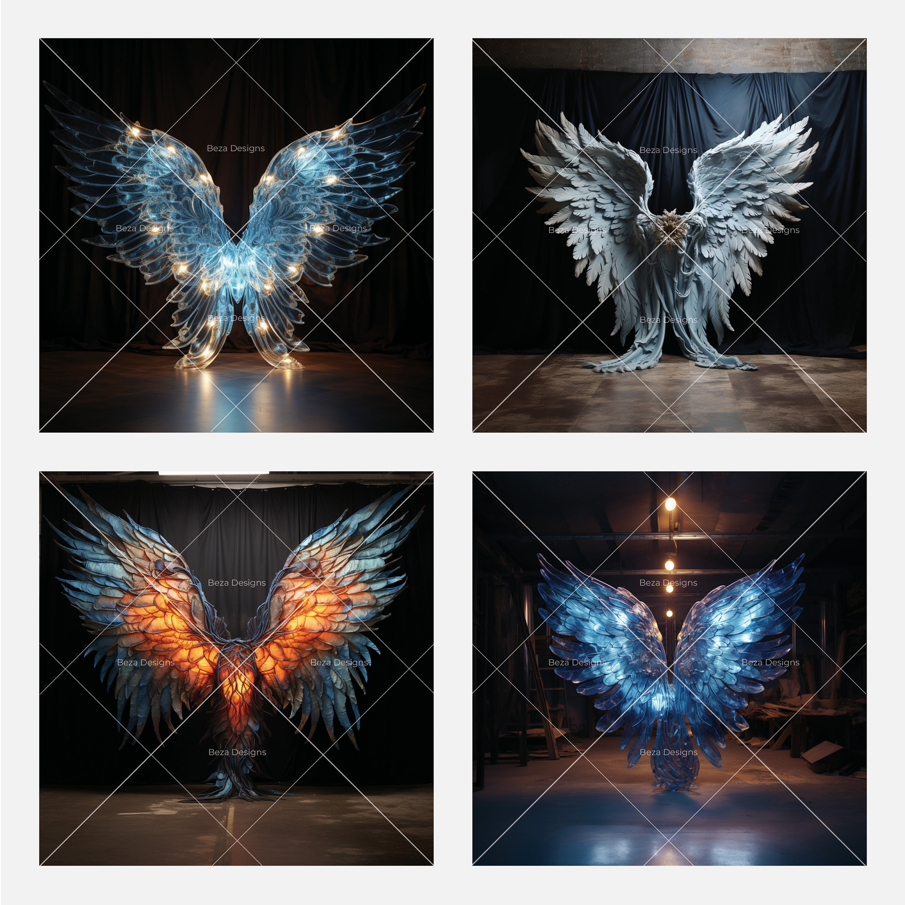 22 X Digital Backdrops, Angel Wings Digital Backgrounds, Maternity ...