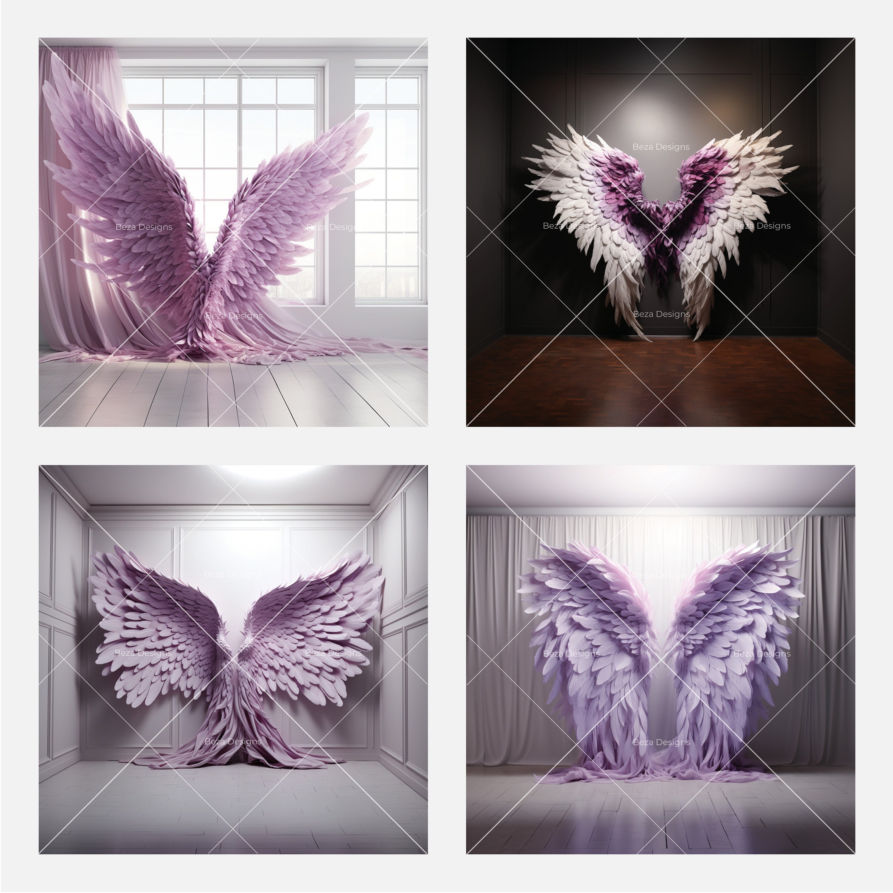 20 X Digital Backdrops, Angel Wings Digital Backgrounds, Maternity ...