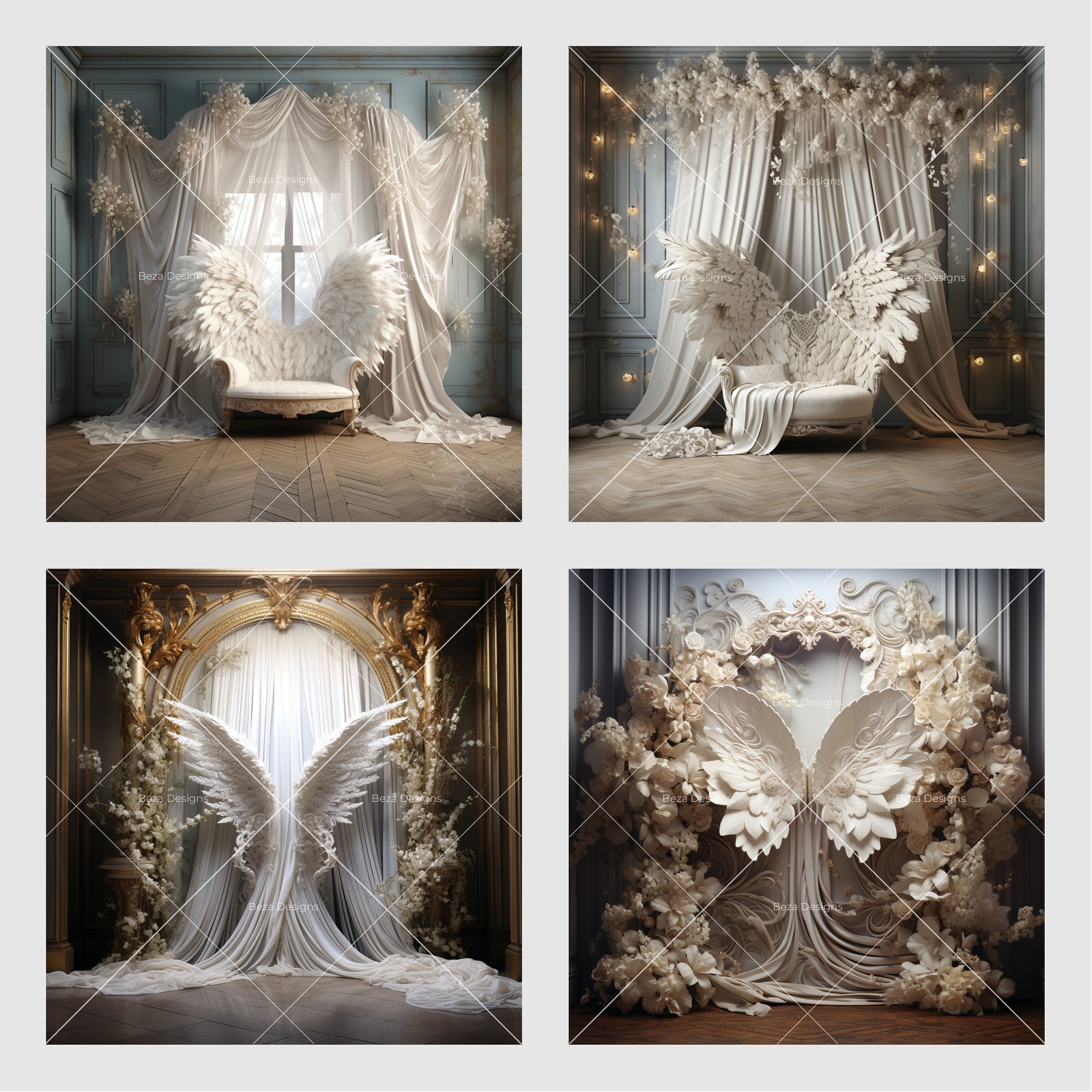 22 X Digital Backdrops, Angel Wings Digital Backgrounds, Maternity ...