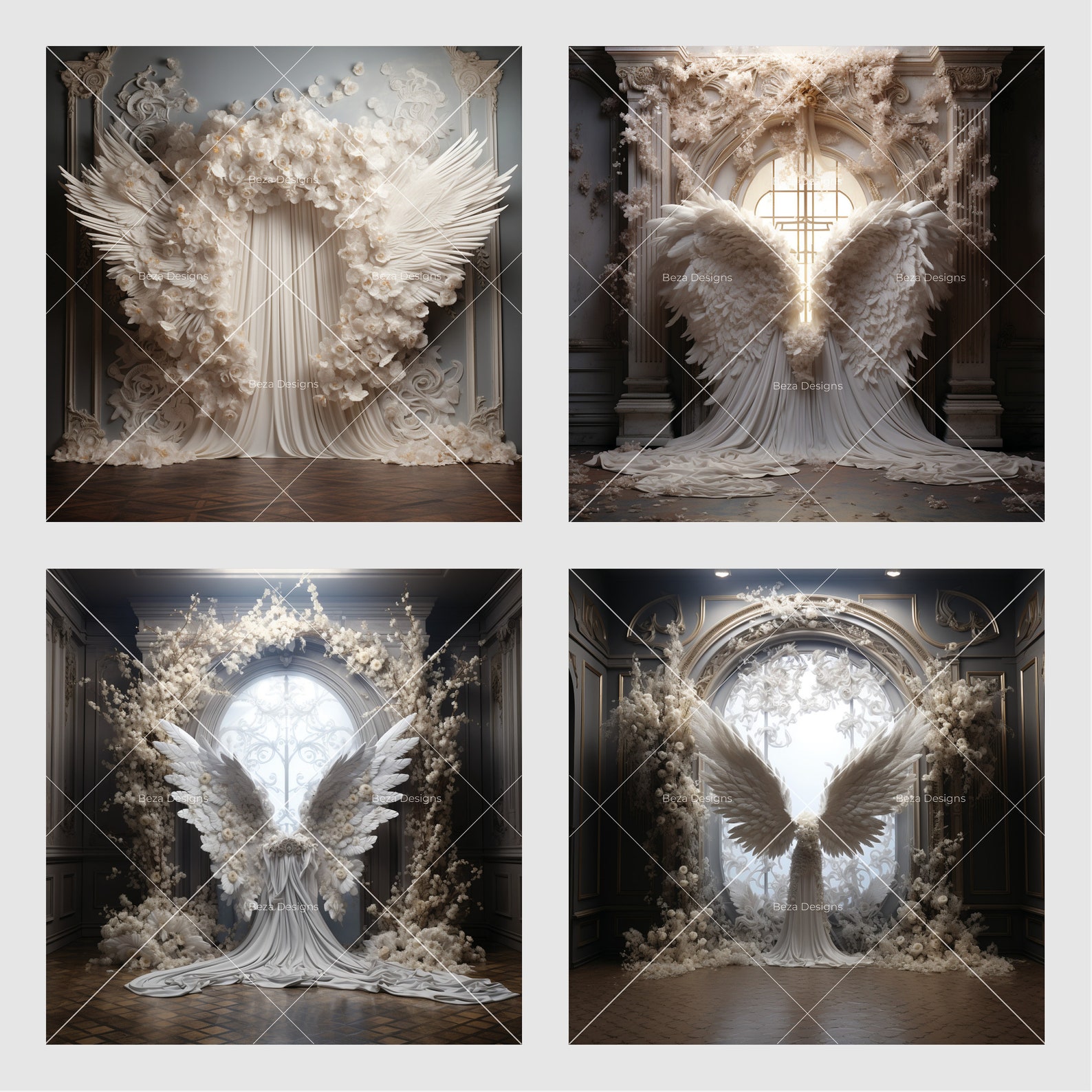 22 X Digital Backdrops, Angel Wings Digital Backgrounds, Maternity ...