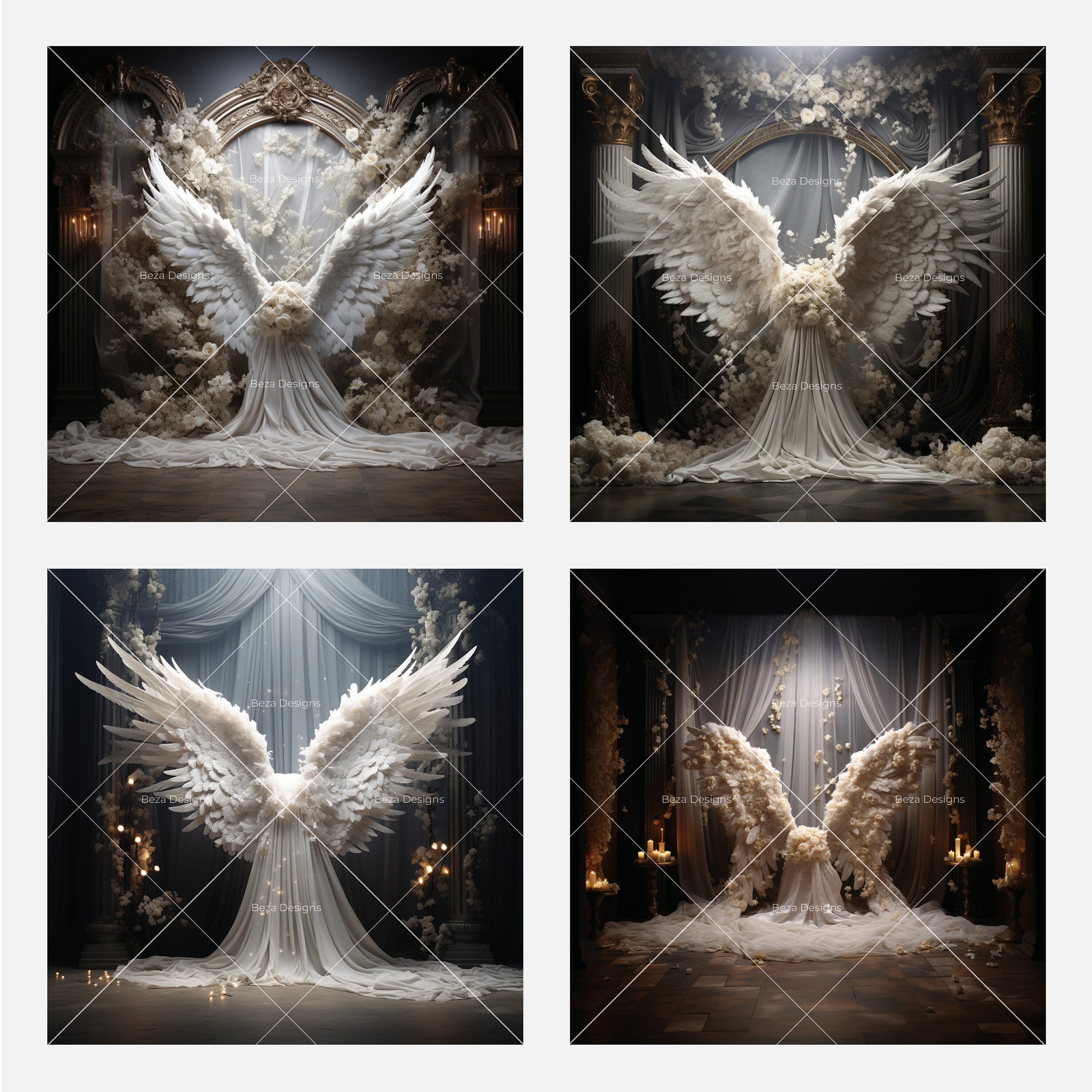 22 X Digital Backdrops, Angel Wings Digital Backgrounds, Maternity ...