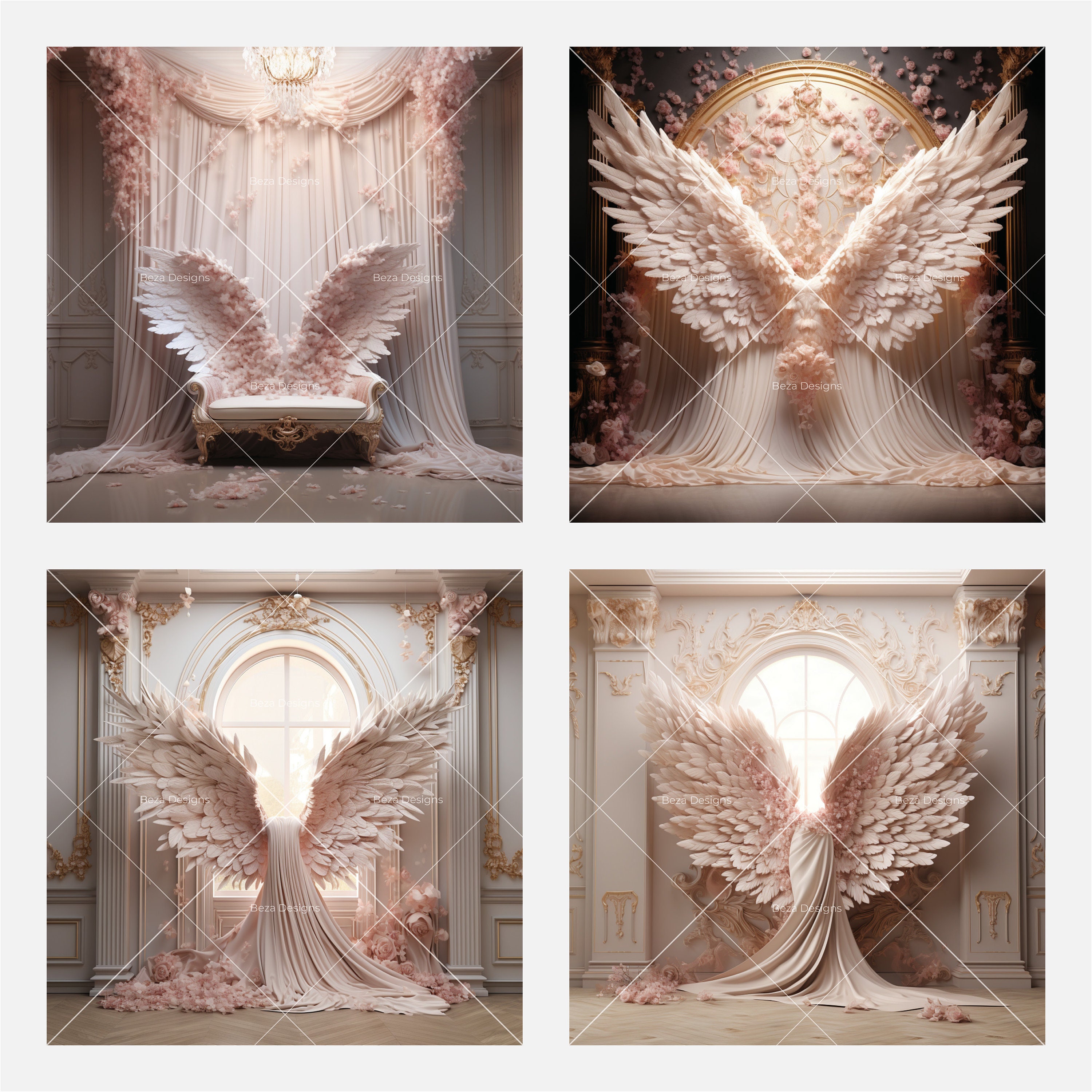 22 X Digital Backdrops, Angel Wings Digital Backgrounds, Maternity ...