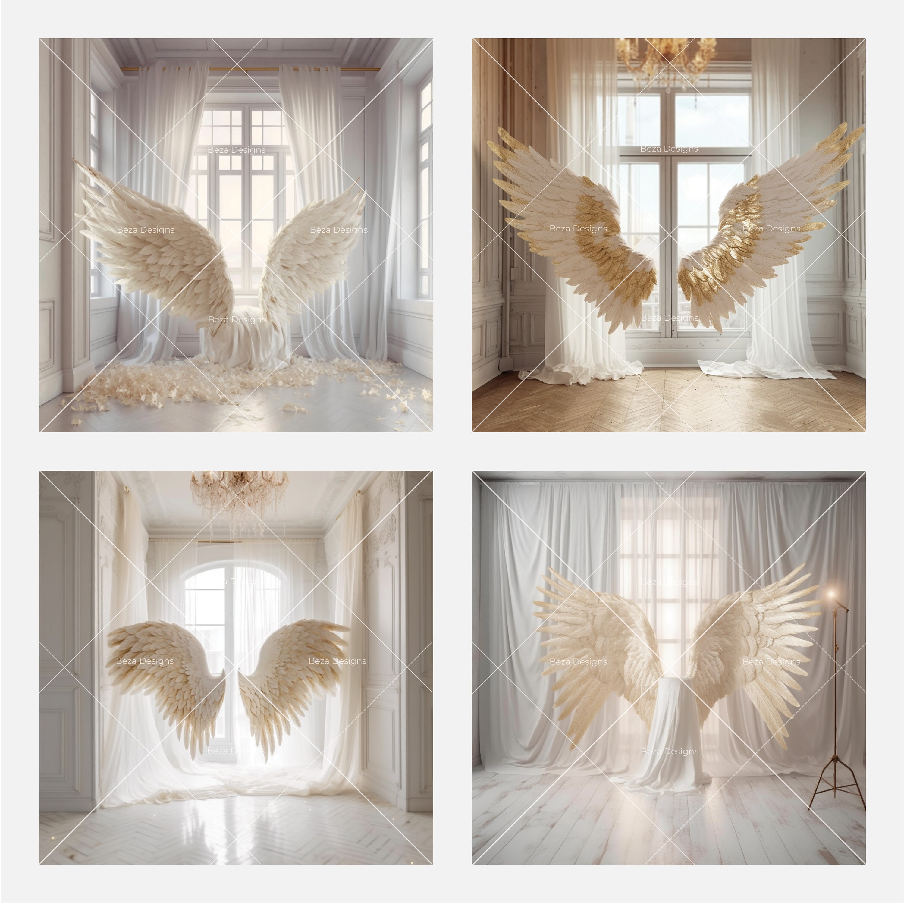18 X Digital Backdrops Angel Wings Digital Backgrounds - Etsy