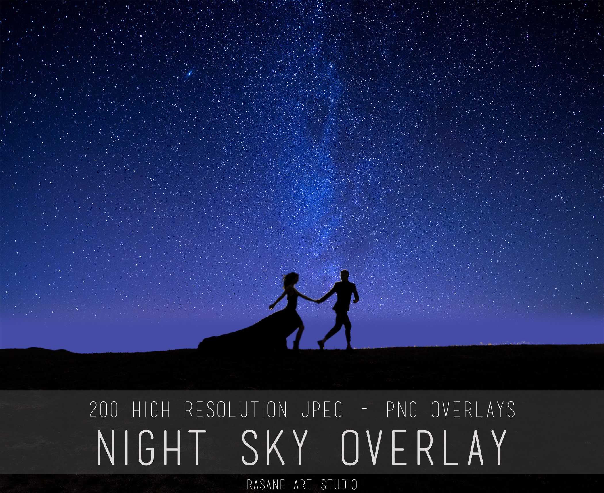 Night Sky Overlays, Starry Night Photo Overlays Package, Stars Moon Sky ...
