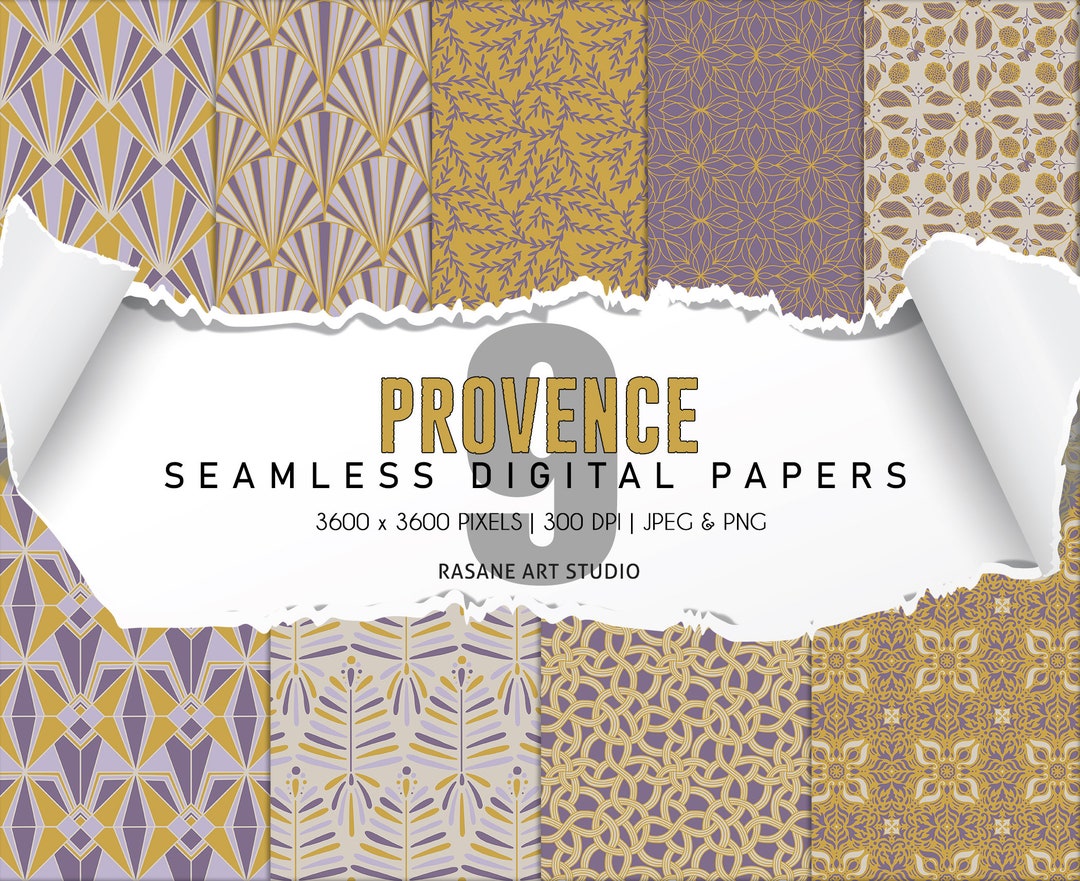 Provence Seamless Digital Paper, Digital Paper Patterns, Printable ...