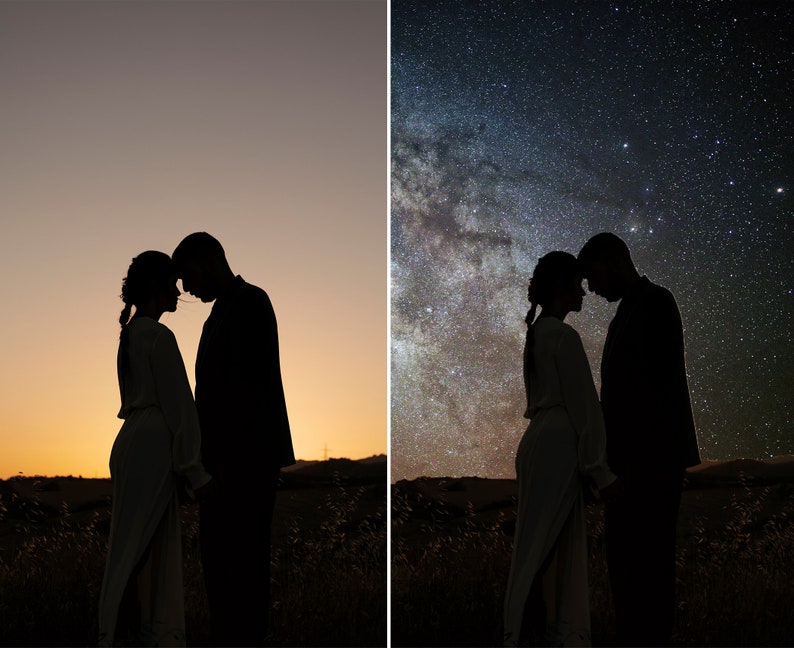 Night Sky Overlays, Starry Night Photo Overlays Package, Stars Moon Sky ...