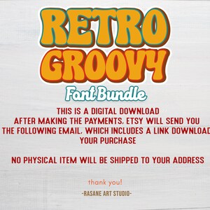 60+ Retro and Groovy Fonts Bundle | Commercial Use - Etsy