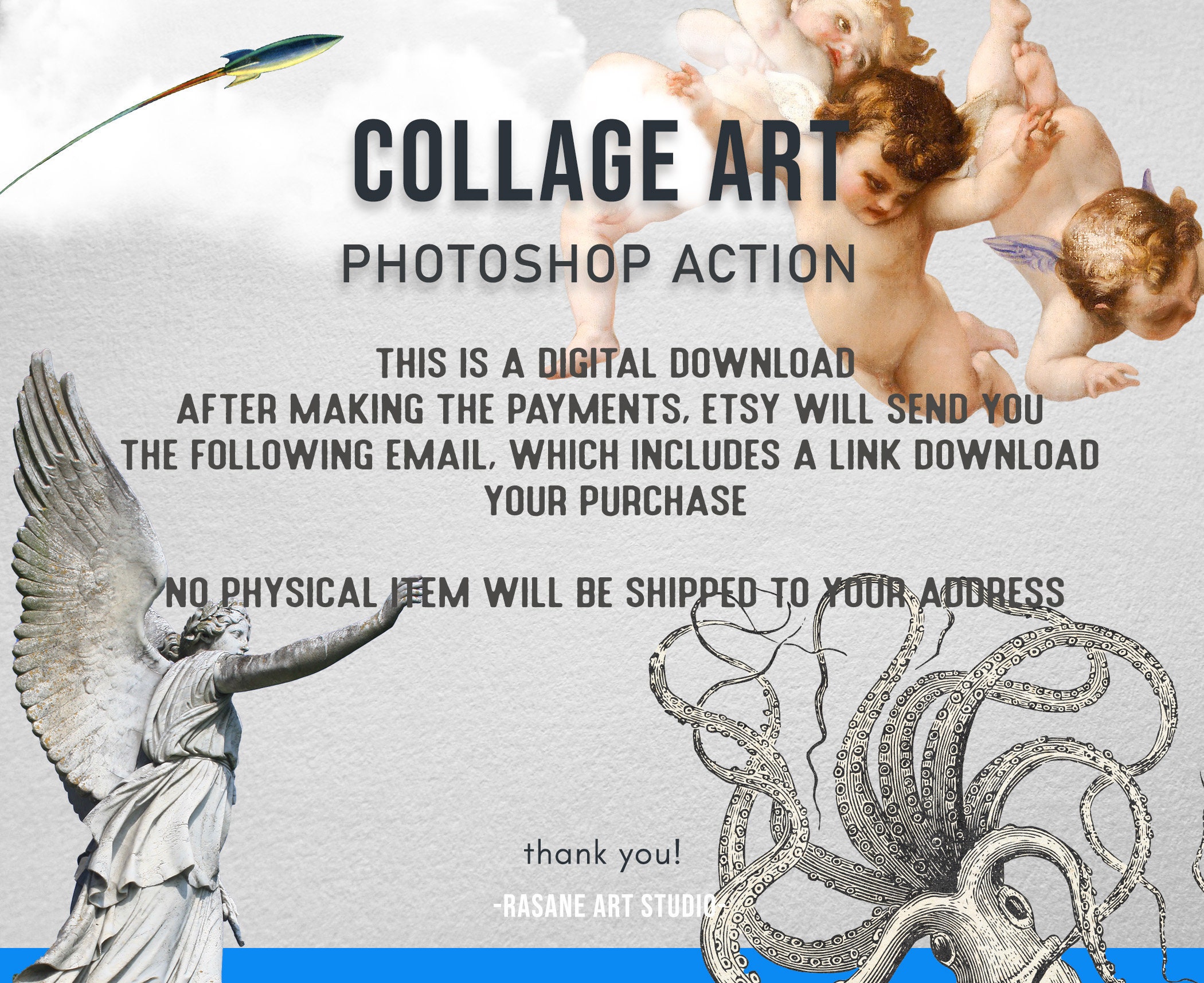 Collage Art Photoshop Action, Sketch Effect Filter, Painting and ...