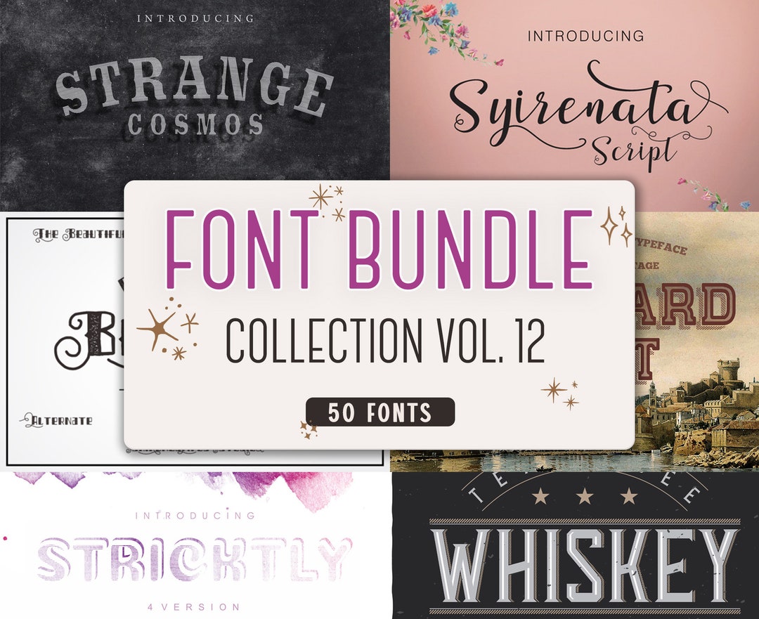 Font Bundle Collection Vol. 12 50 Font Affordable and Quality - Etsy