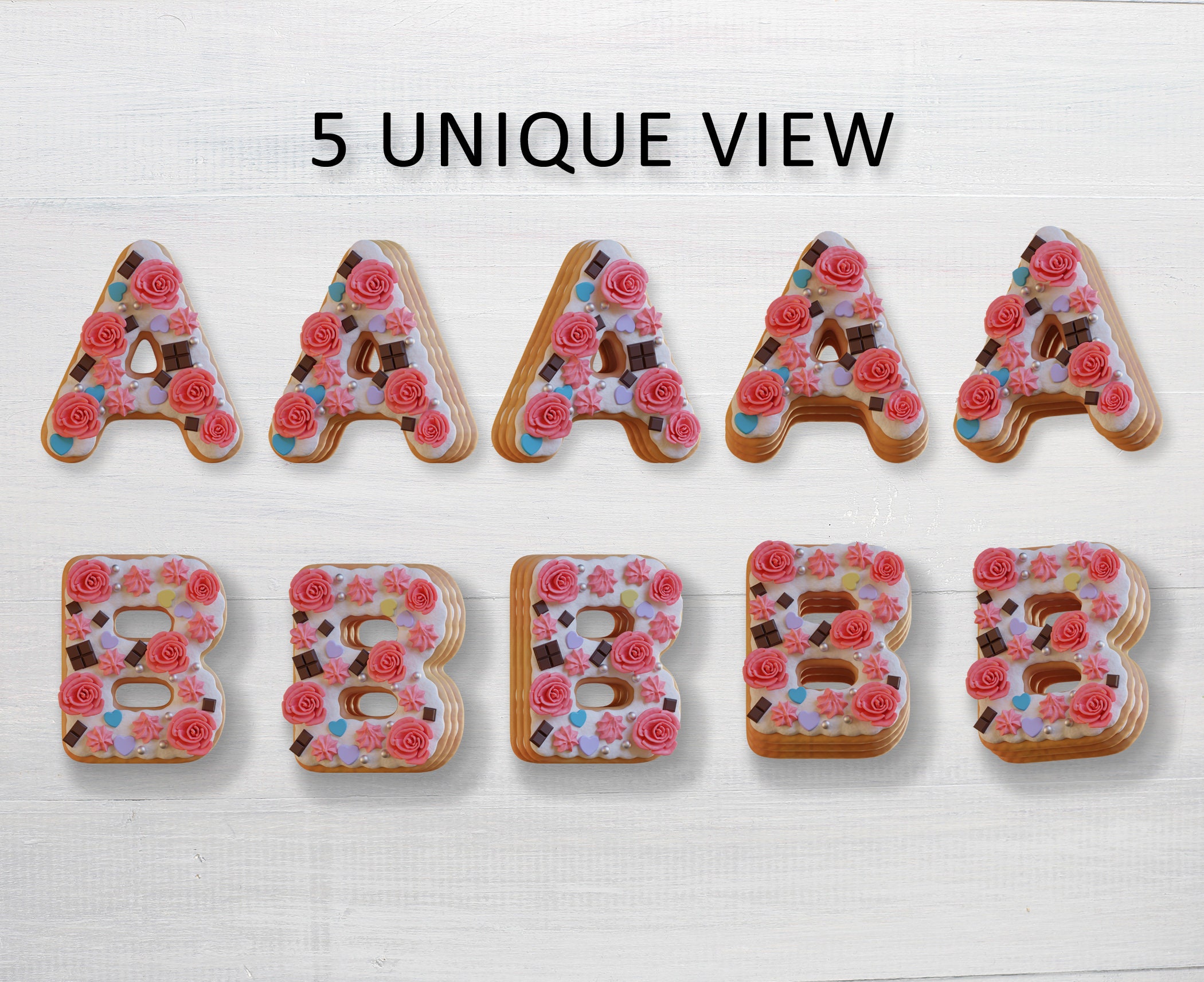 Birthday Cake 3D Alphabet Clipart PNG High Quality Digital - Etsy