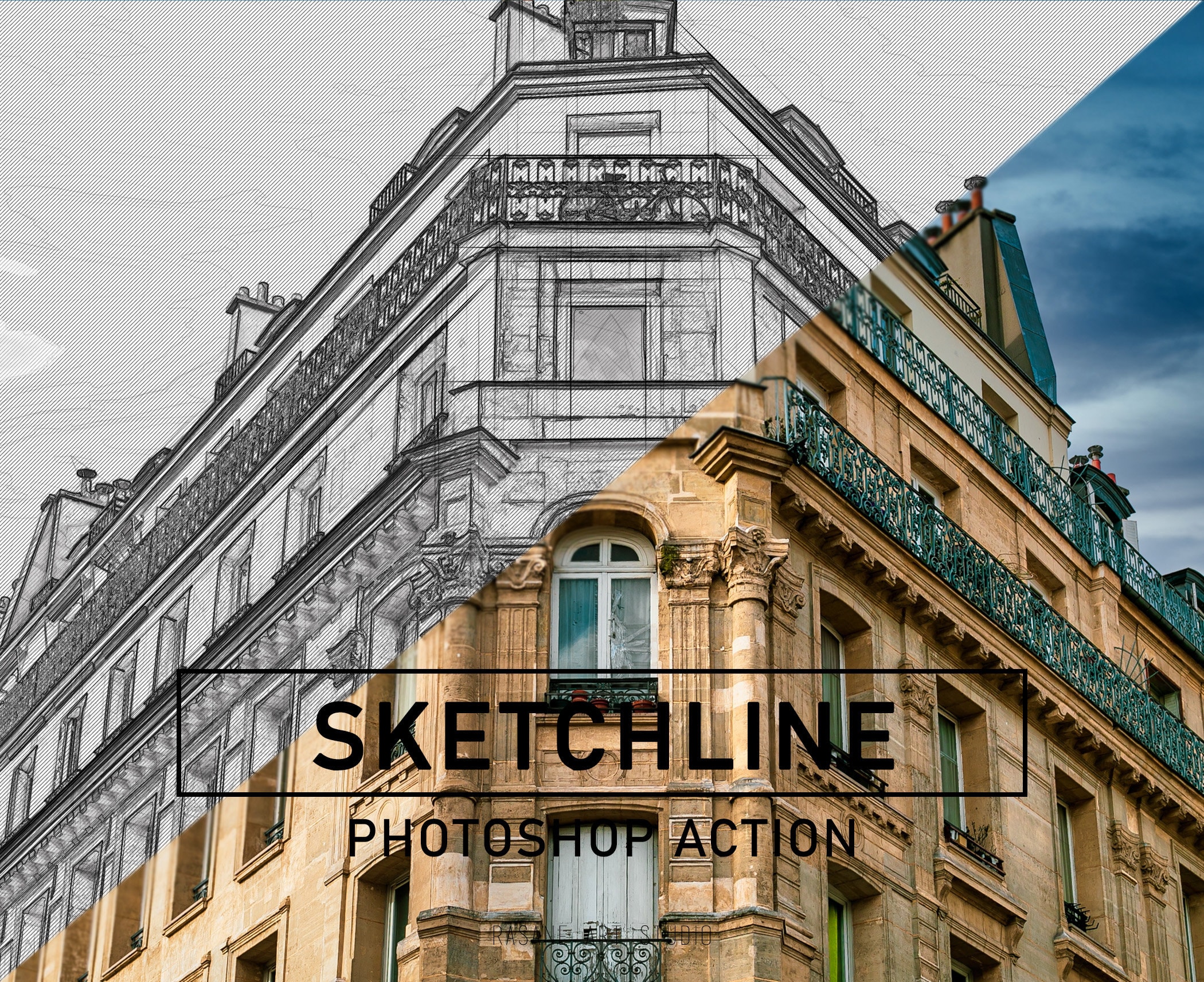 Sketchline Photoshop Action, Sketch Effect Filter, Painting and Drawing ...