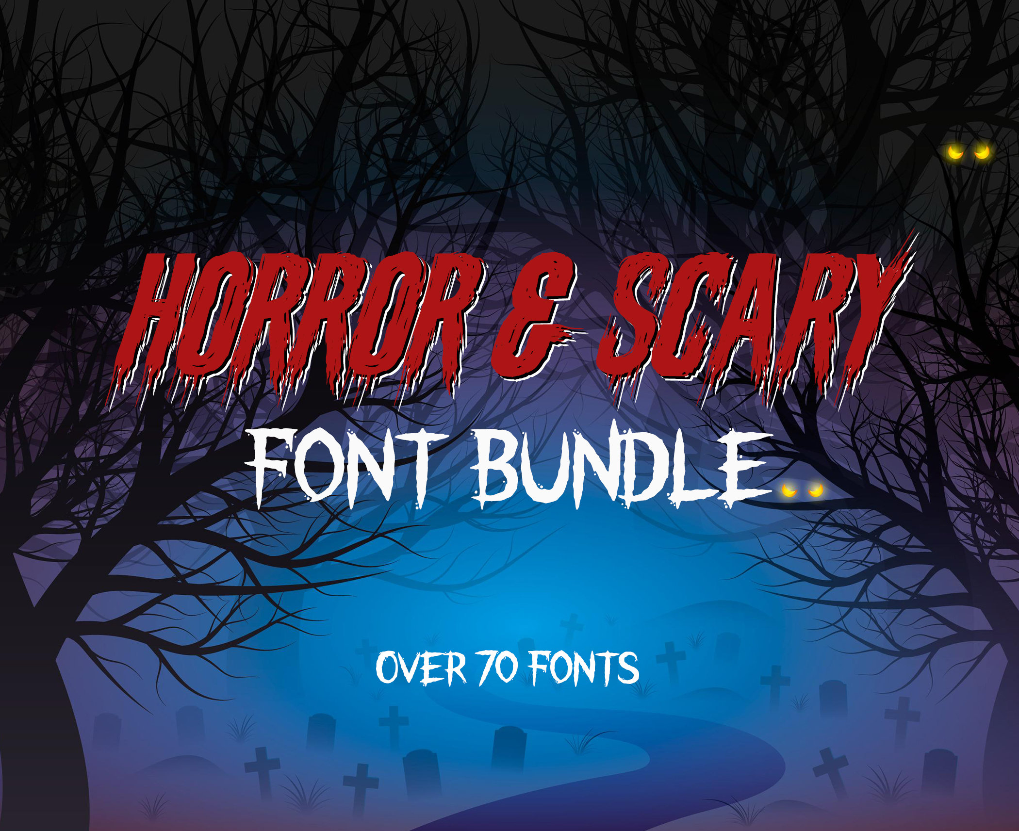 60 Horror Fonts Bundle Commercial Use - Etsy