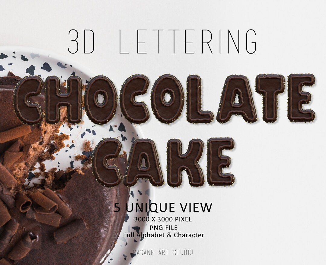 Chocolate Cake 3D Alphabet Clipart, PNG High Quality Digital Letters ...