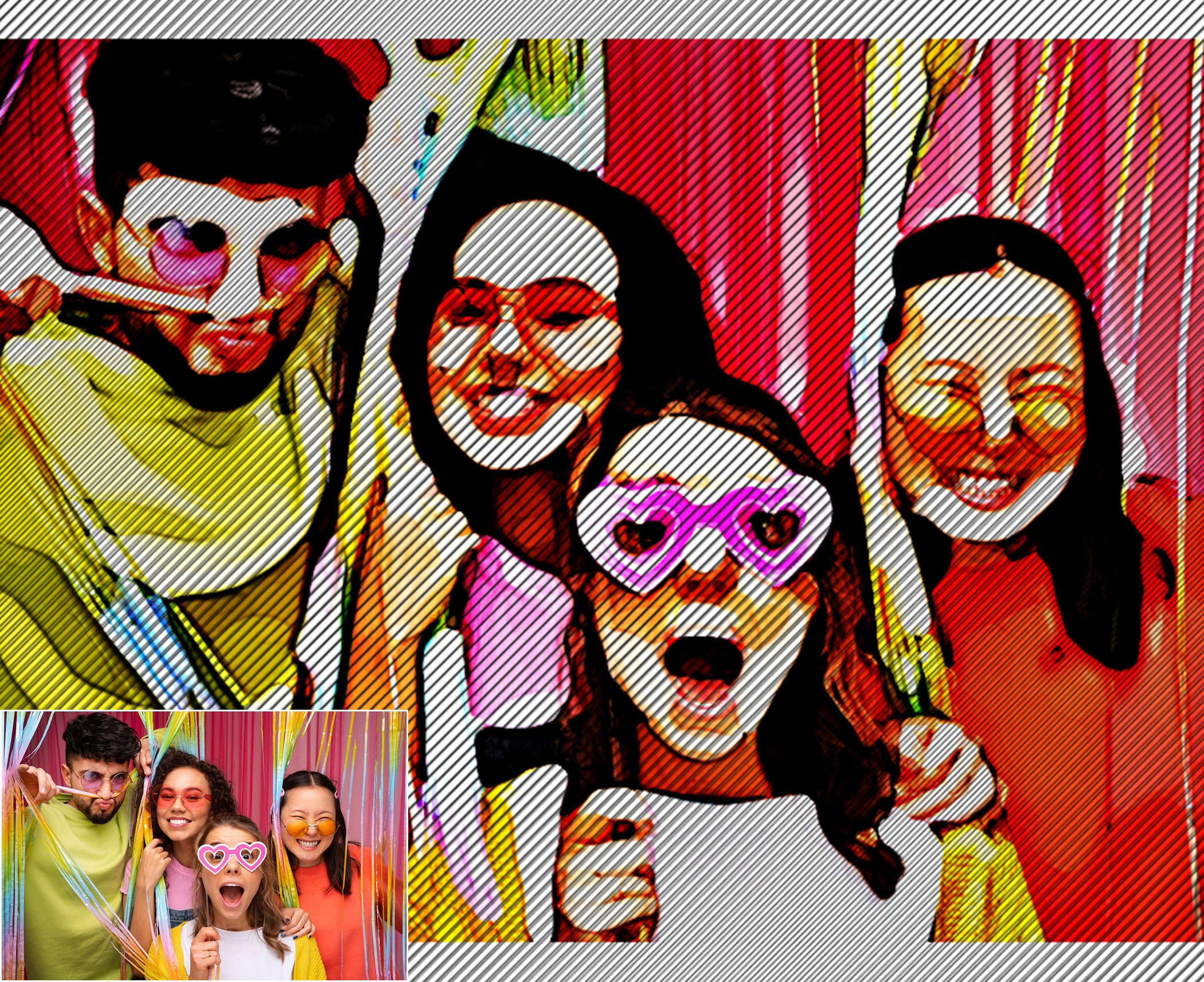 Collage Art Photoshop Action, Sketch Effect Filter, Painting and ...