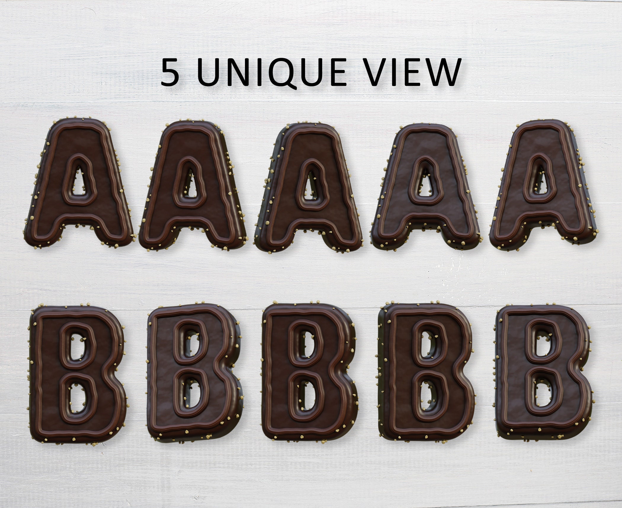 Chocolate Cake 3D Alphabet Clipart, PNG High Quality Digital Letters ...