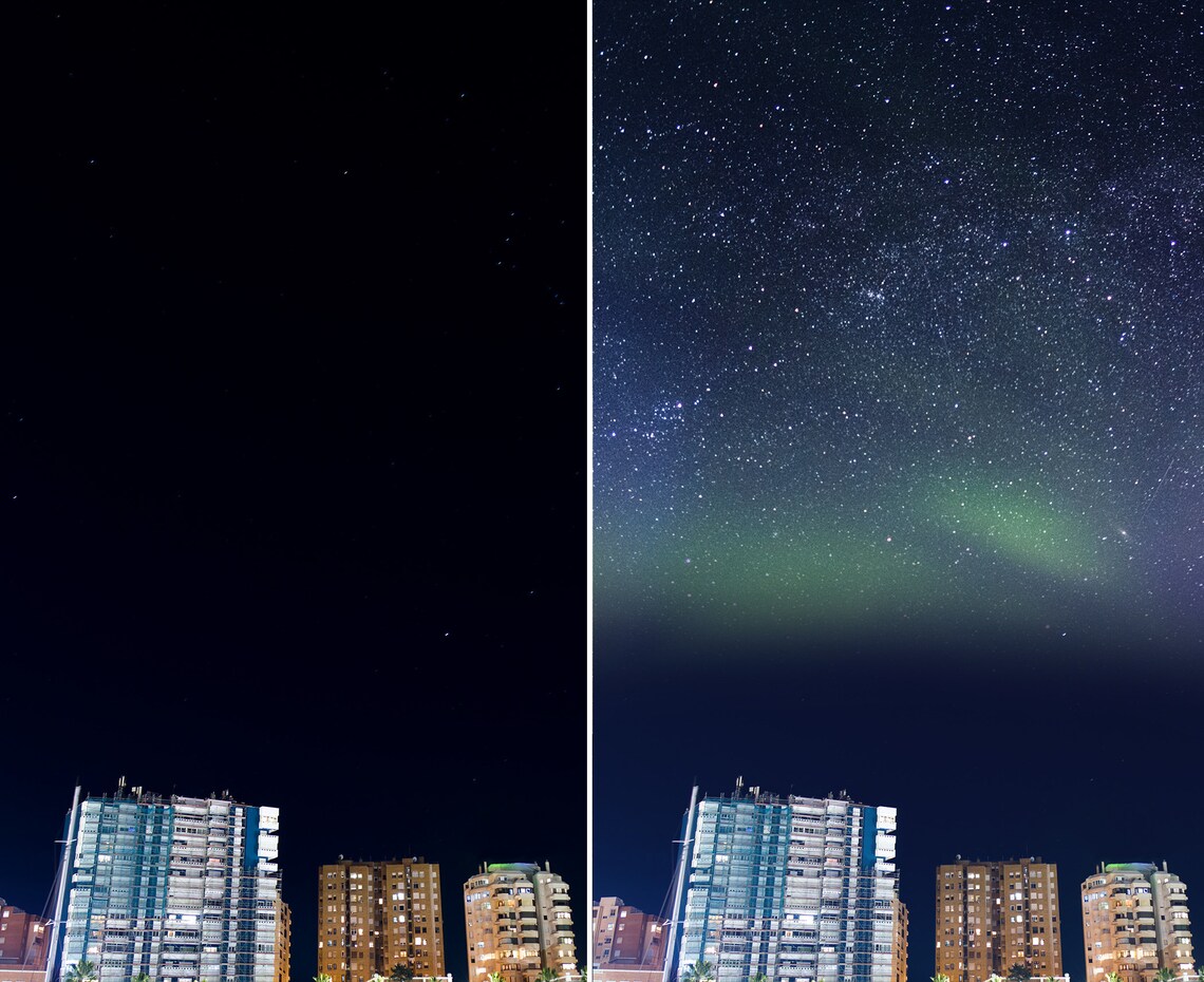 Night Sky Overlays, Starry Night Photo Overlays Package, Stars Moon Sky ...