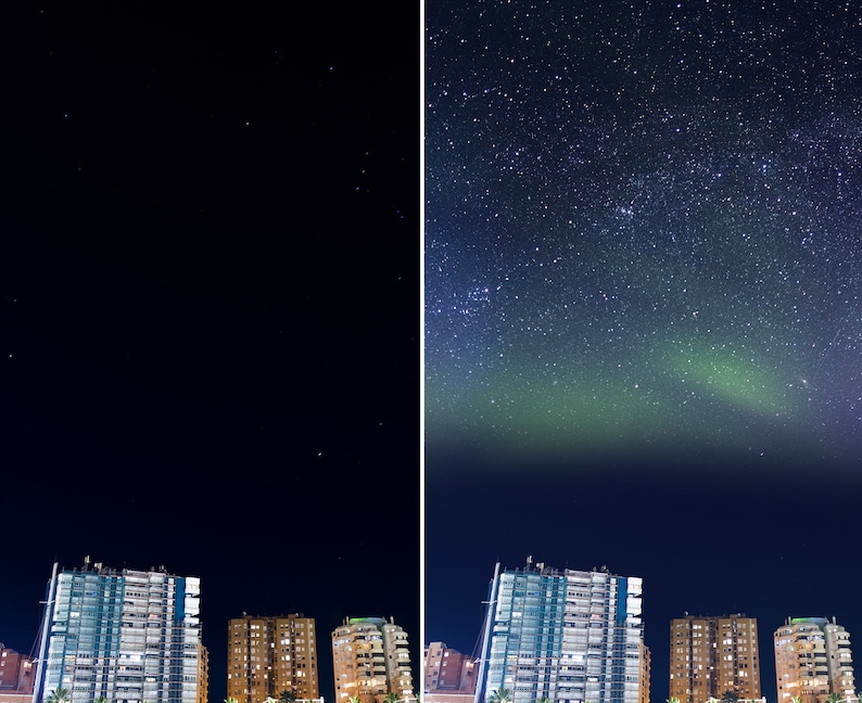 Night Sky Overlays, Starry Night Photo Overlays Package, Stars Moon Sky ...