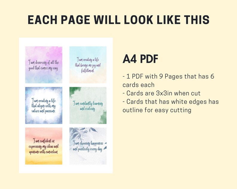 54 Printable Positive Affirmation Cards Deck Motivation for Women ...