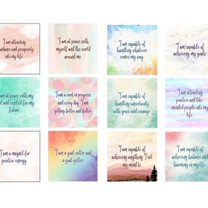 54 Printable Positive Affirmation Cards Deck Motivation for Women ...