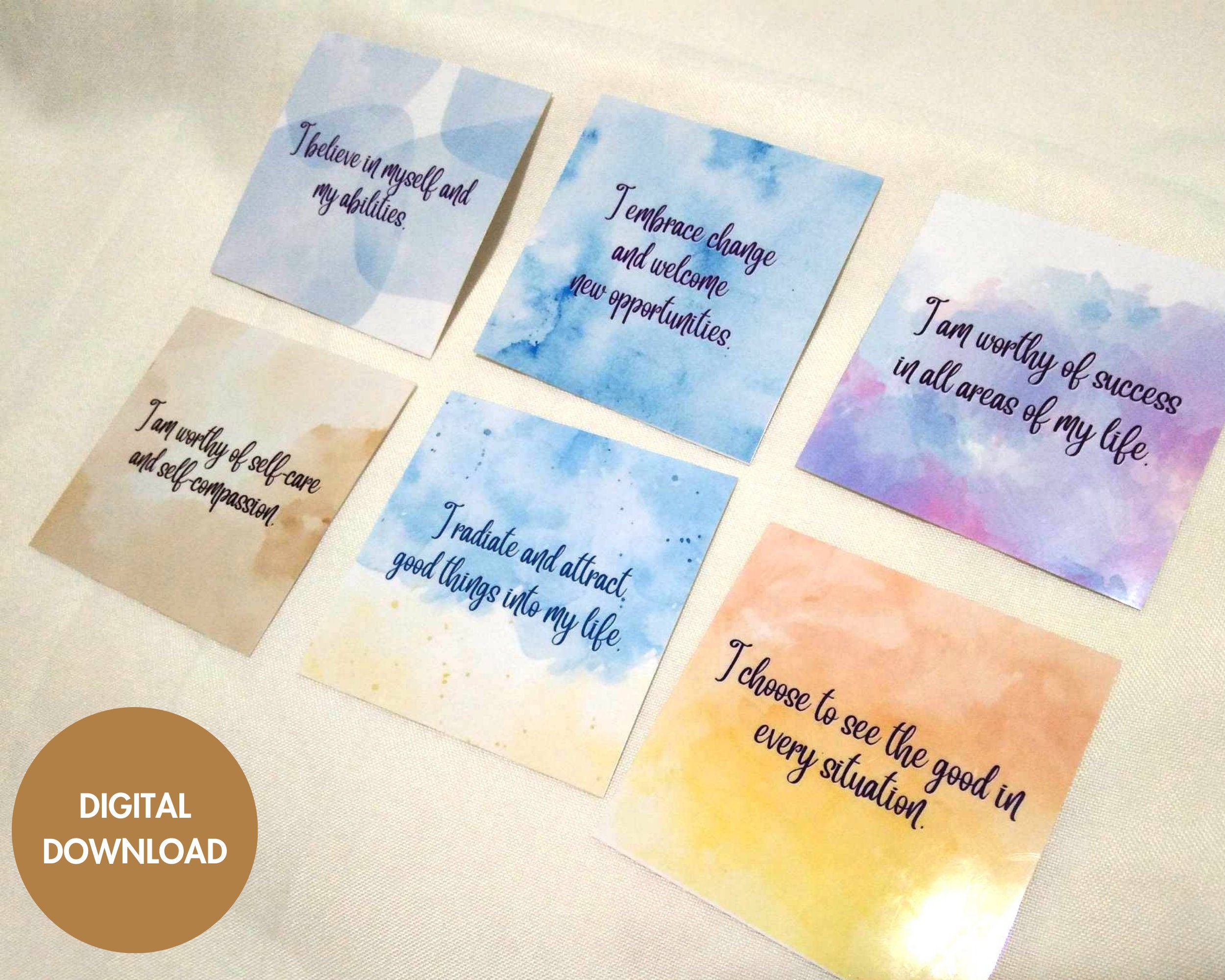 54 Printable Positive Affirmation Cards Deck Motivation for Women ...