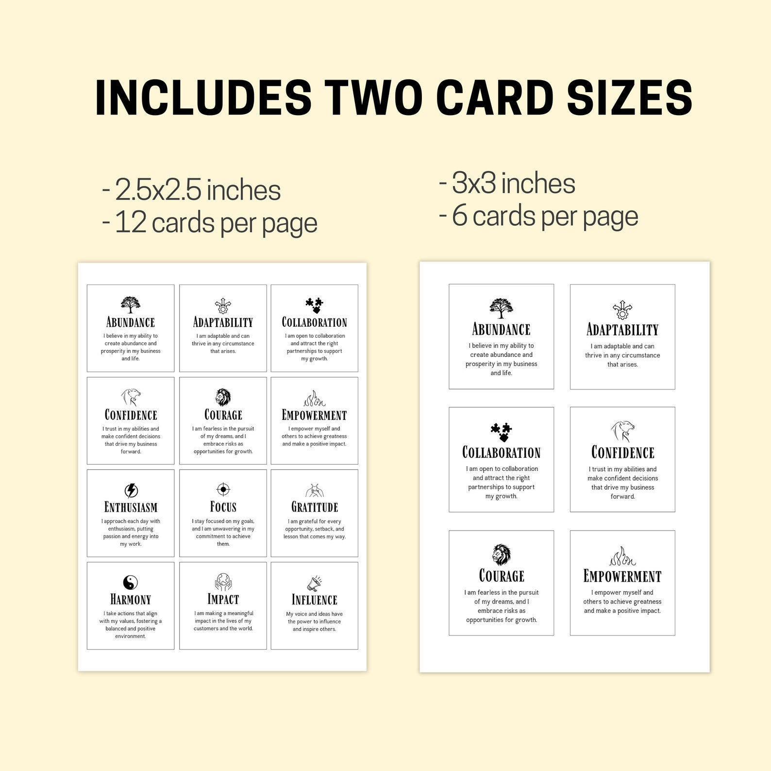 Affirmation Cards Printable for Entrepreneurs and Business Owners for ...