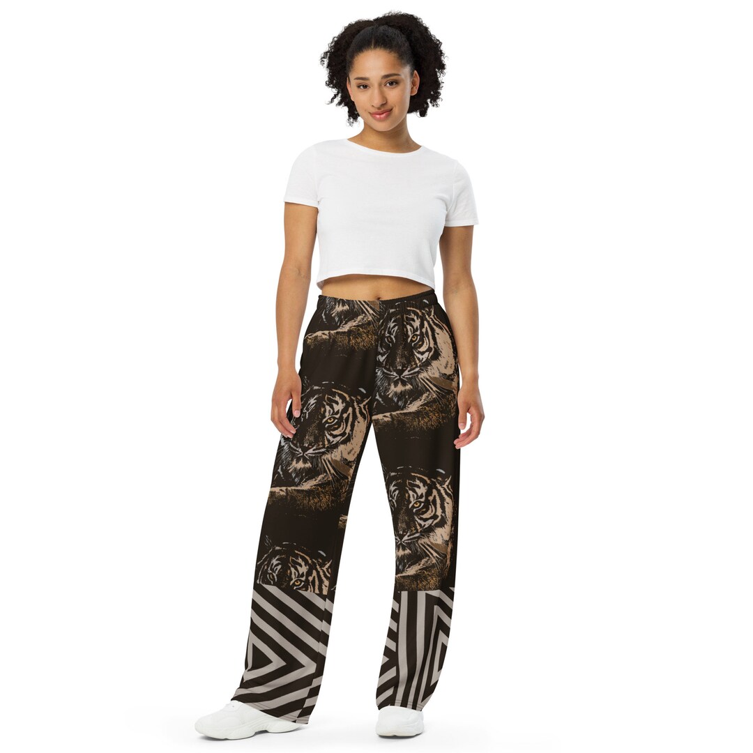 Tiger Stripe Wide-leg Pants - Etsy