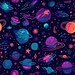 Seamless Neon Space Pattern - Etsy