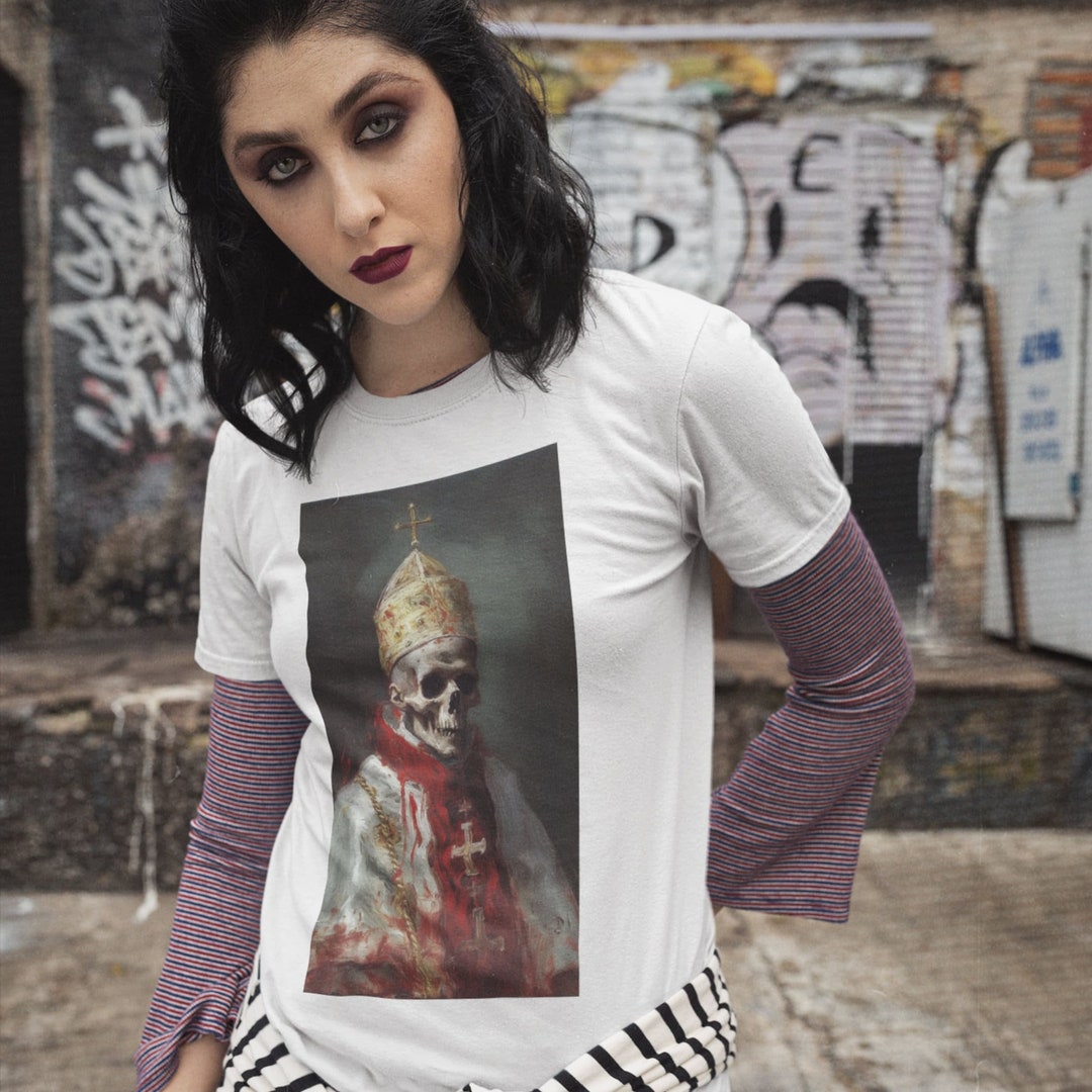 Unisex Undead Dead Zombie Pope Goth Soft Tshirt, Teacher Halloween ...