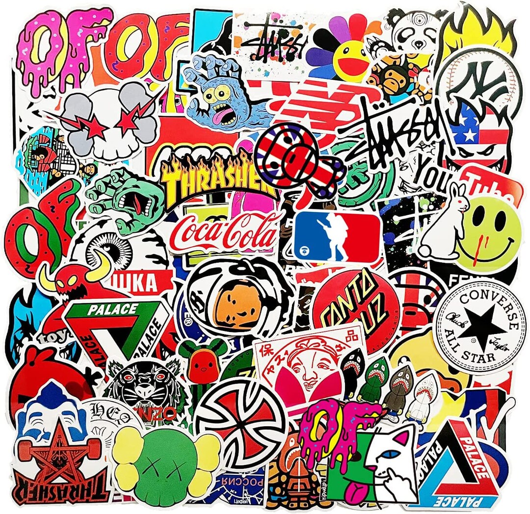 100 Pcs Cool Stickers Pack Fashion Stickers for Laptop Motorcycle ...