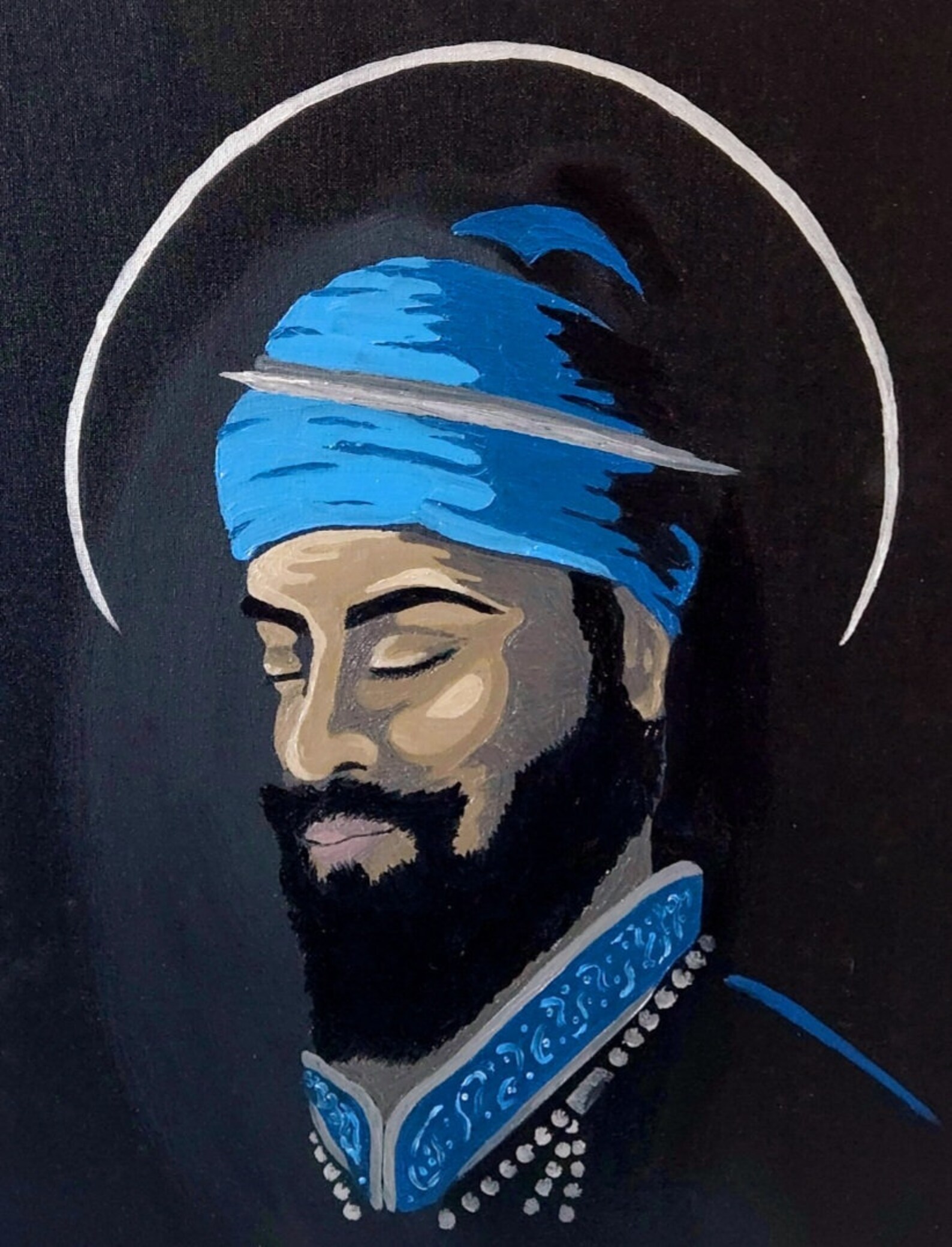 Oil Painings - Guru Nanak Dev Ji and Guru Gobind Singh Ji - Matching ...