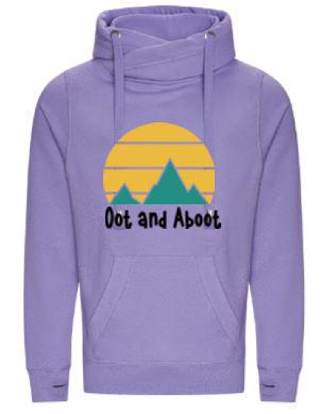 Cosy Scottish Oot and Aboot Cross Neck Hoodie With Thumbholes and ...