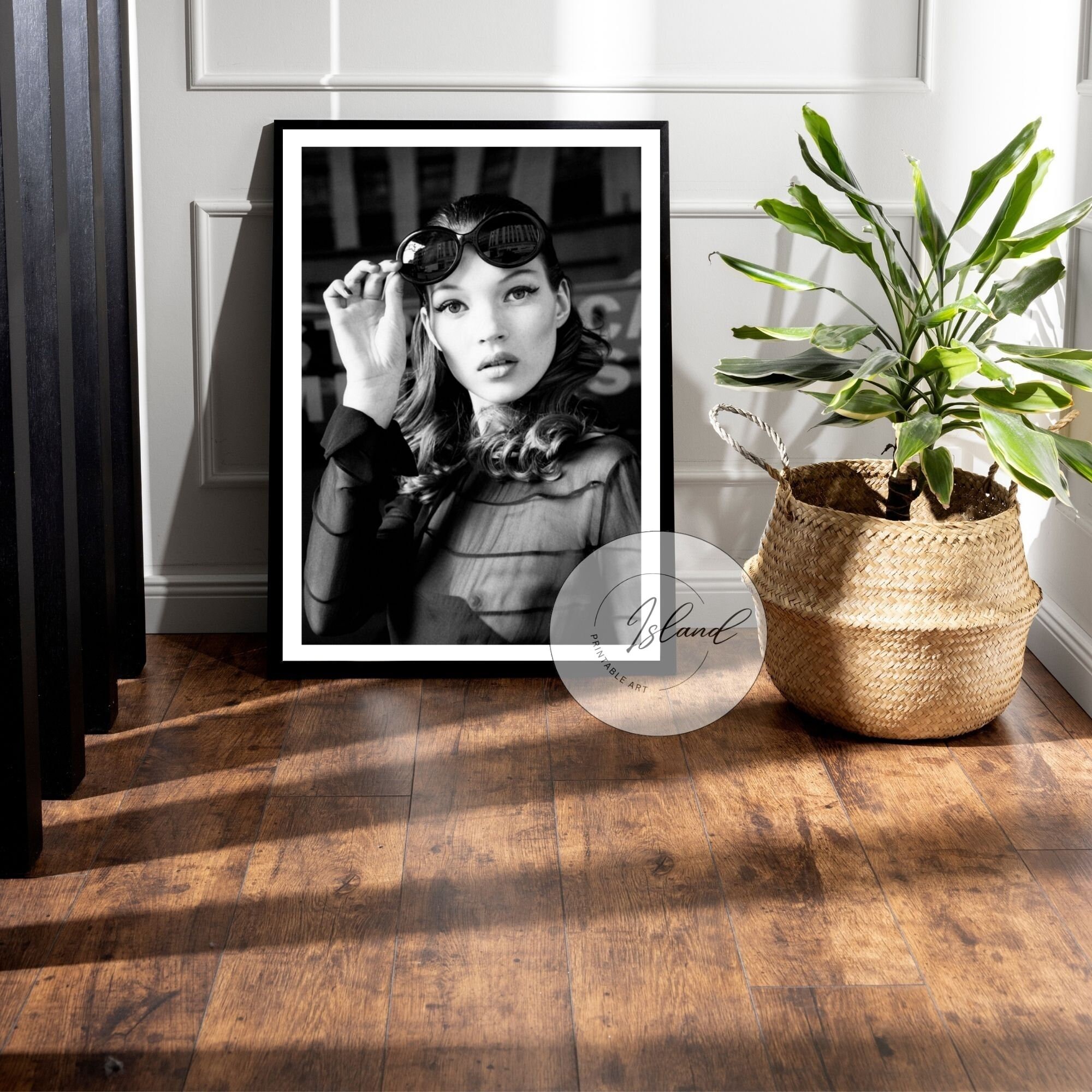 Kate Moss Print, Black and White, Fashion Print, Kate Moss Poster, Wall ...