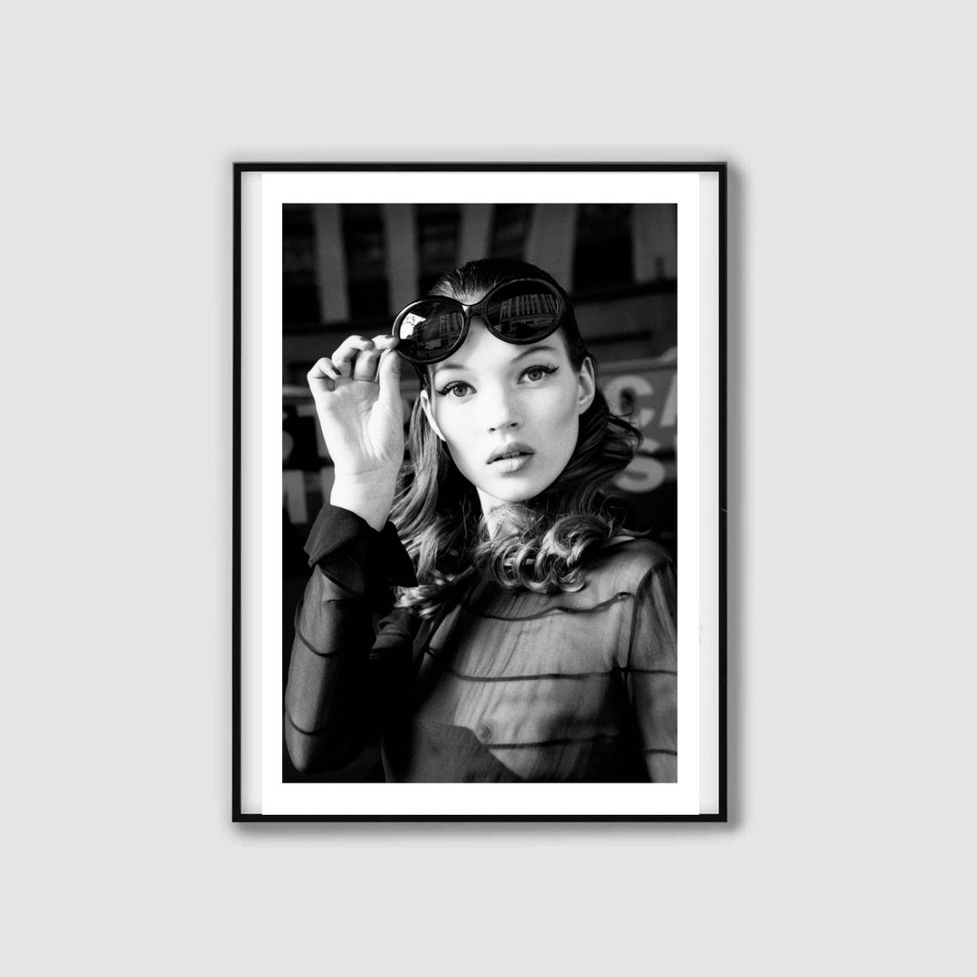 Kate Moss Print, Black and White, Fashion Print, Kate Moss Poster, Wall ...