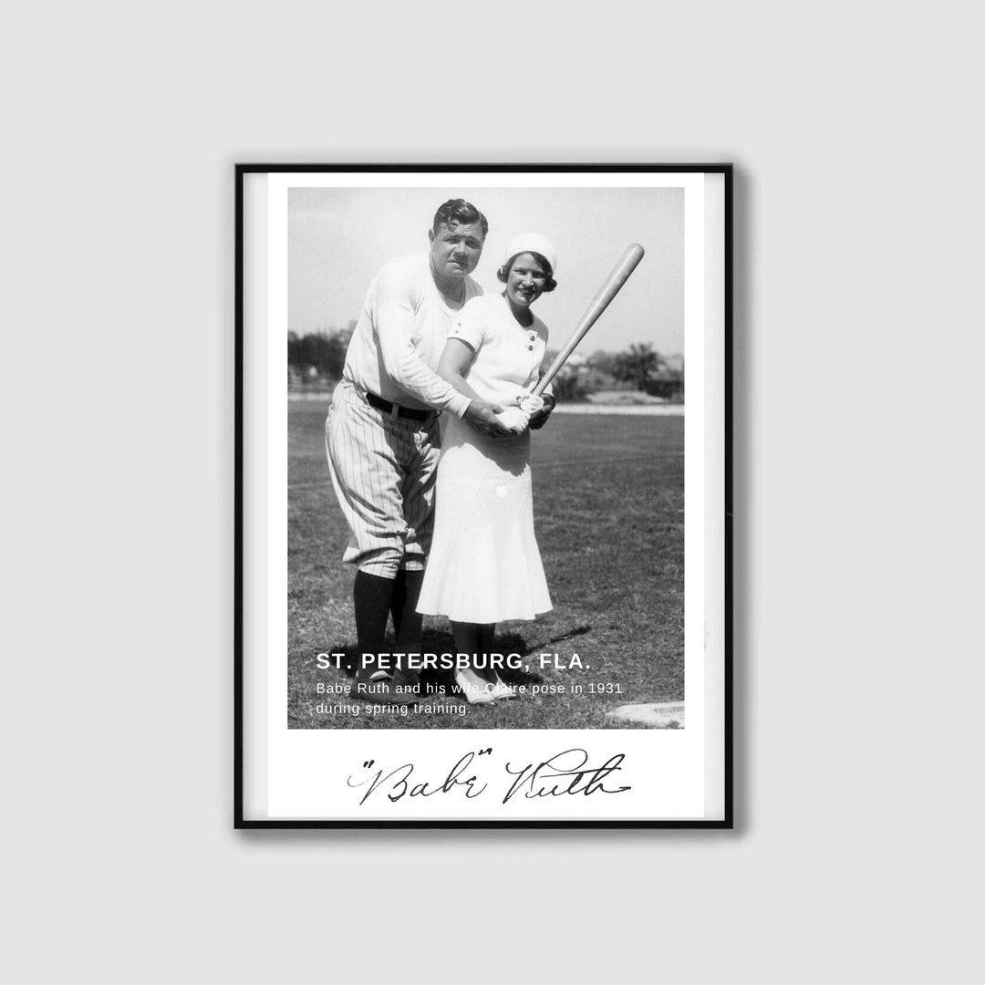 Babe Ruth Wall Art, Black and White Art, Wall Print, Wall Decor ...