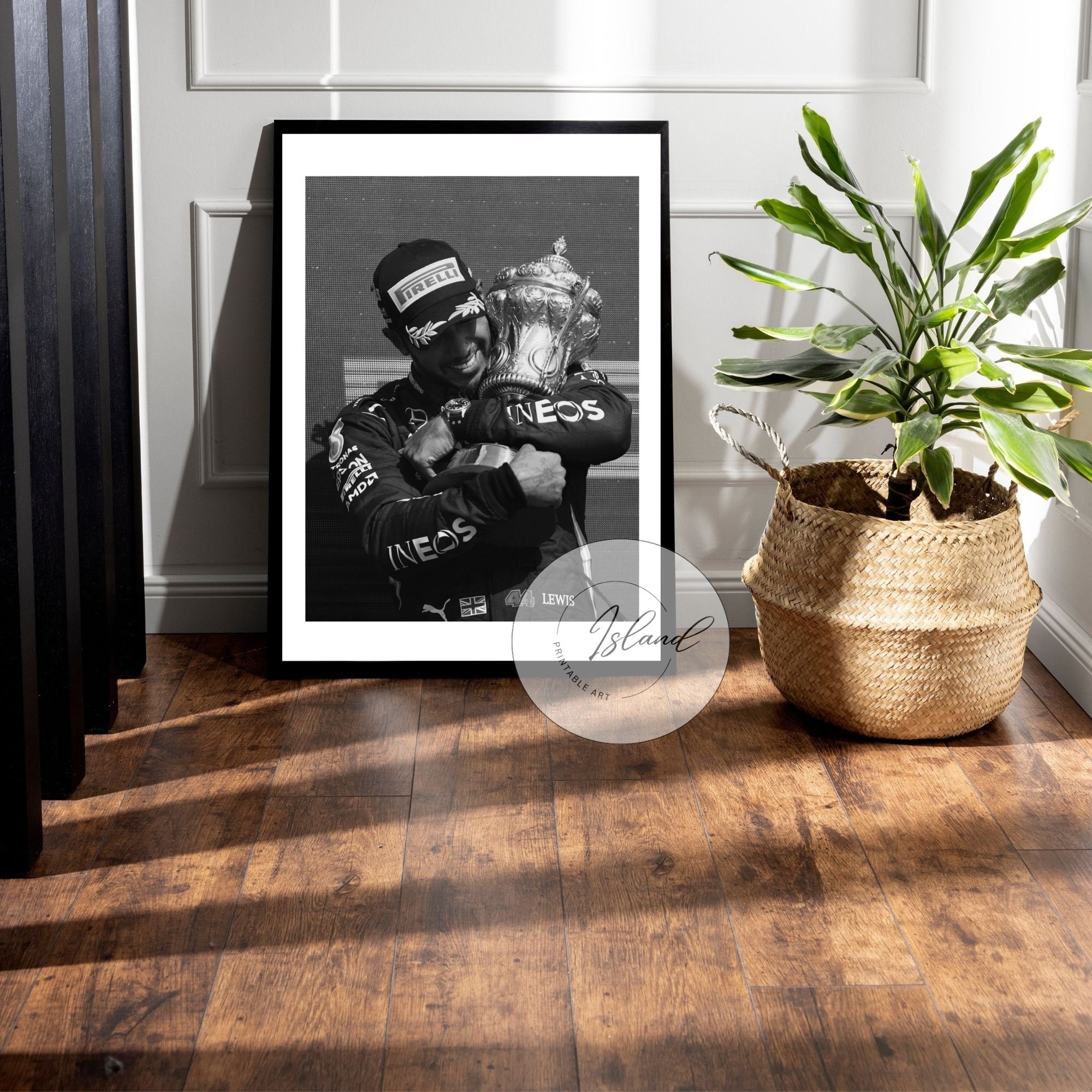 Lewis Hamilton F1 Print: Iconic Victory Moment, Black and White ...