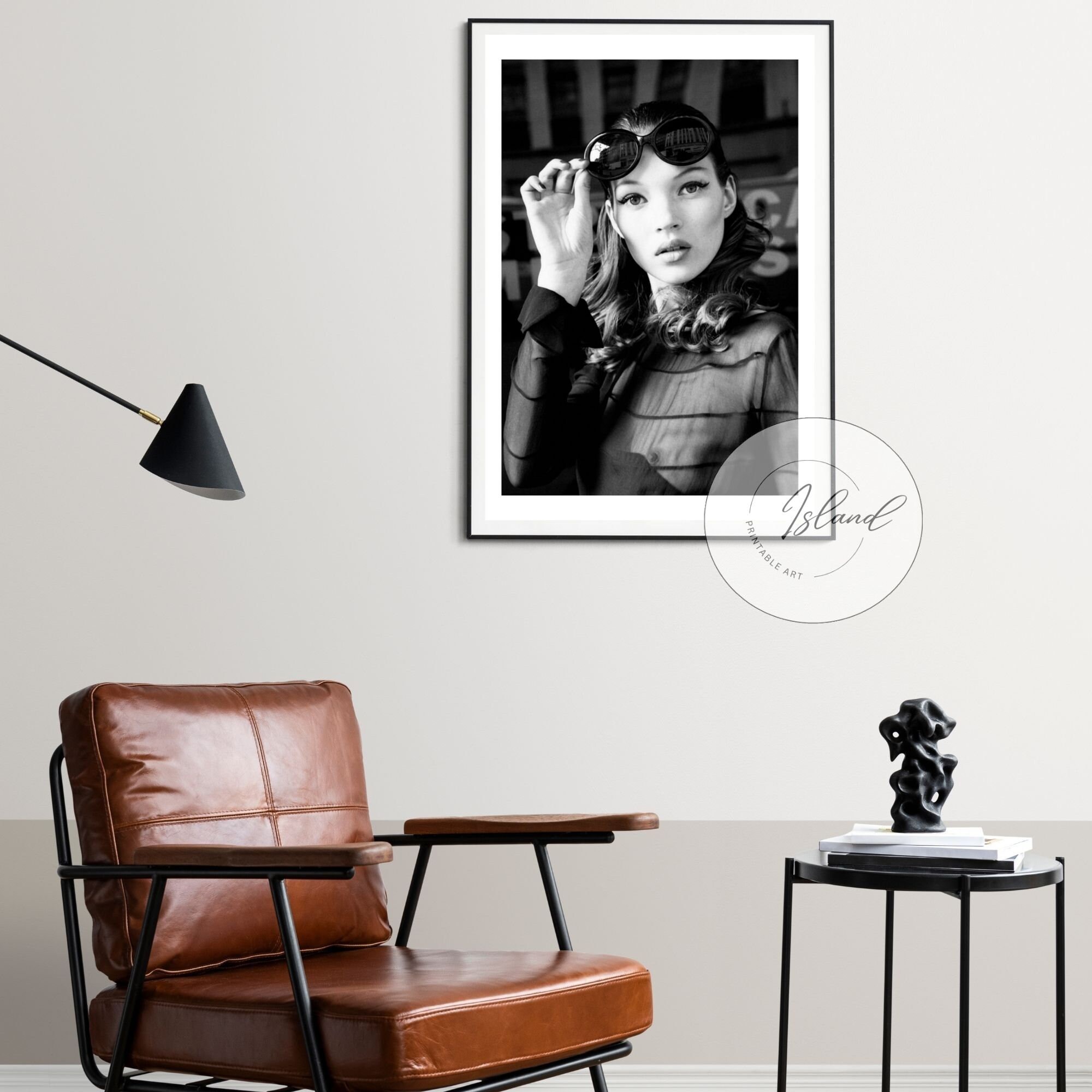 Kate Moss Print, Black and White, Fashion Print, Kate Moss Poster, Wall ...