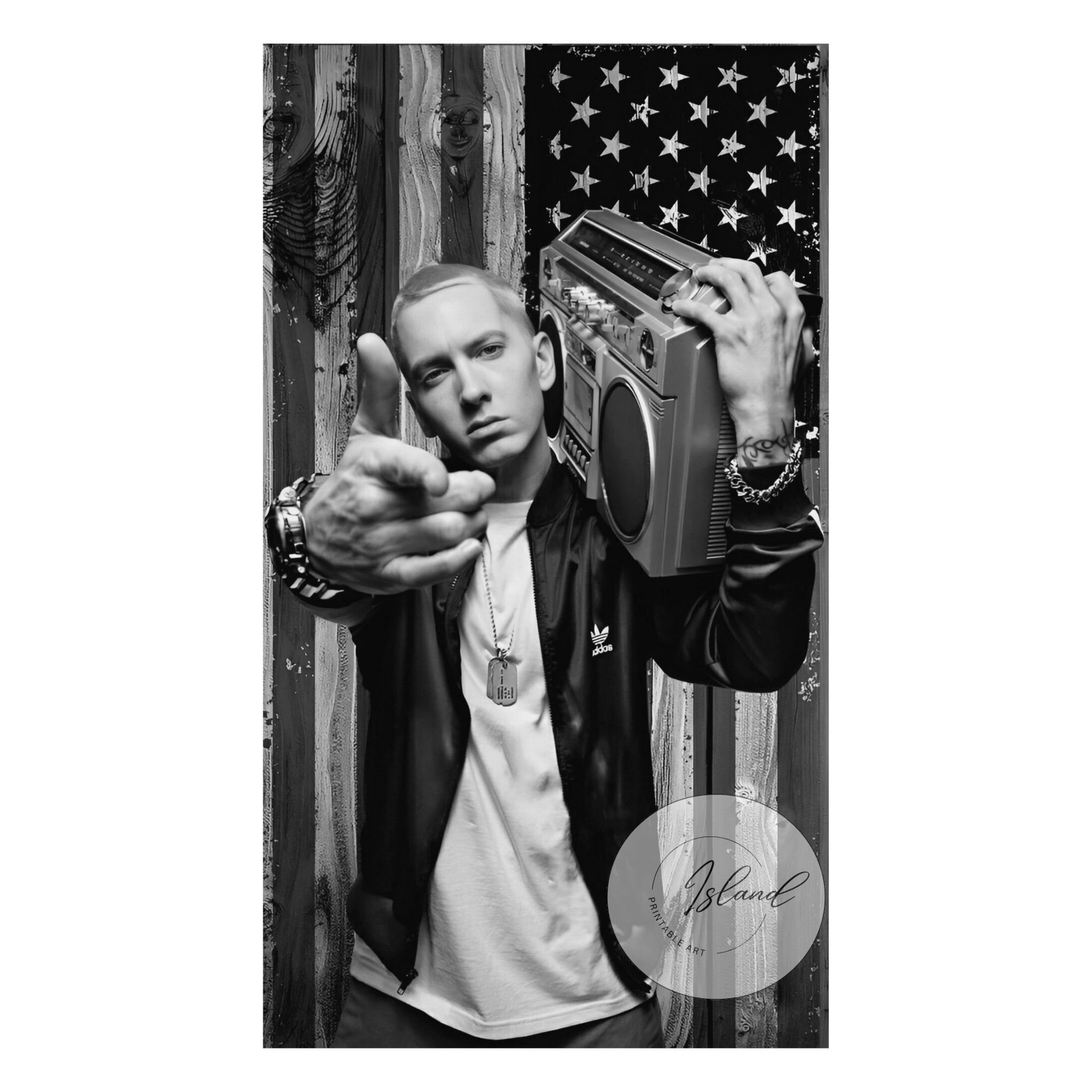 Eminem Print, Slim Shady Print, Black and White, Wall Art, Eminem Wall ...