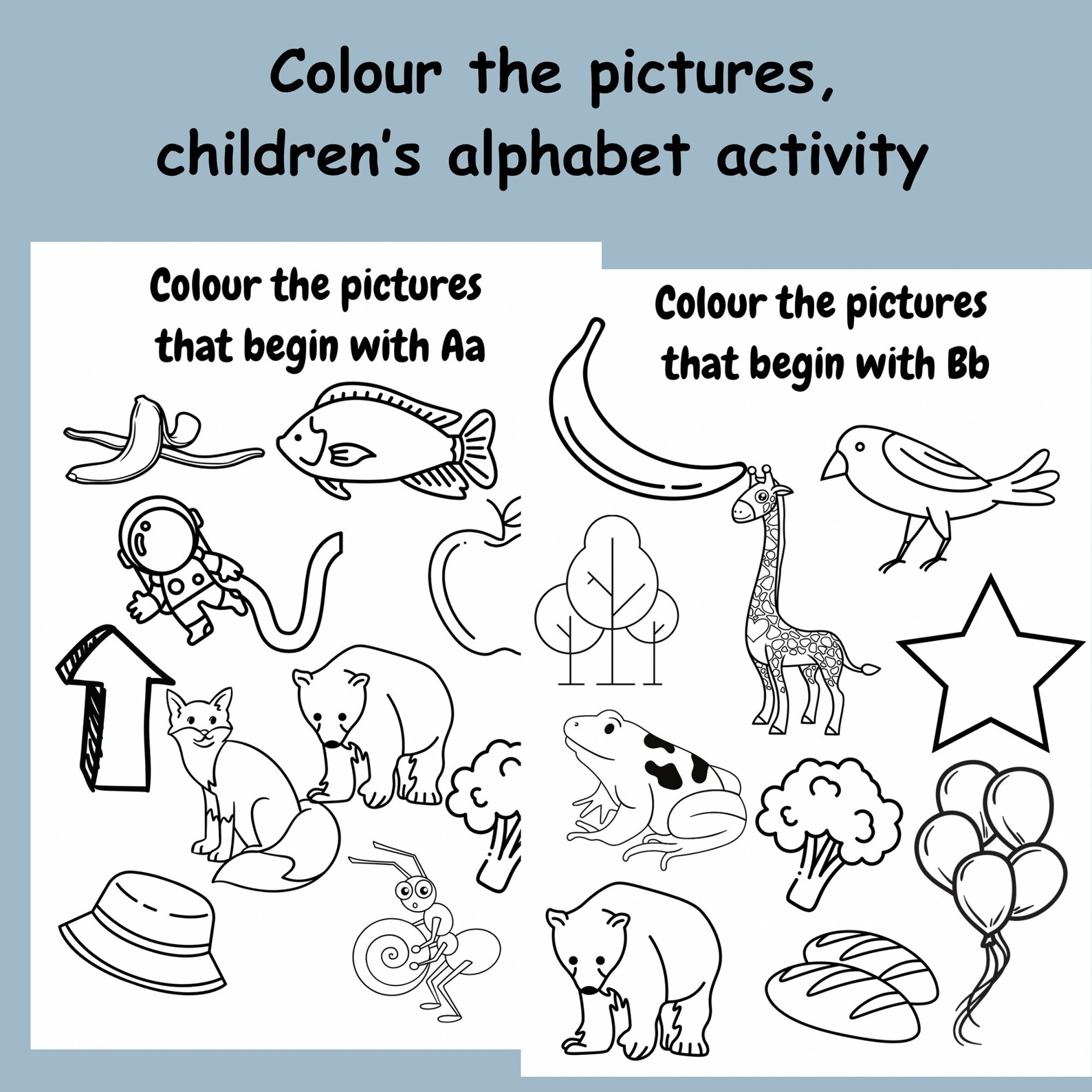 Alphabet Colouring Sheets Worksheets, Fun Children’s Coloring Activity ...