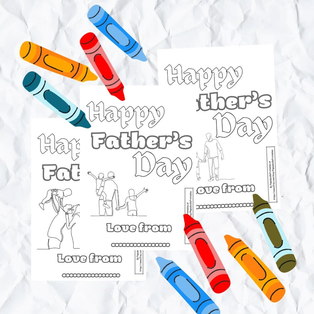 Father’s Day Colouring Worksheet Printable, Children Kids Coloring ...