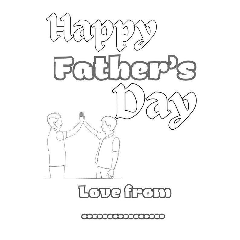 Father’s Day Colouring Worksheet Printable, Children Kids Coloring ...