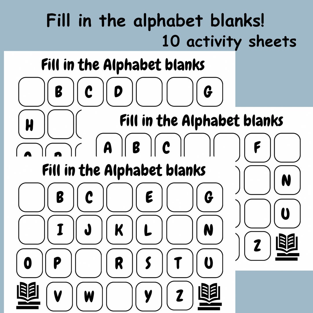Fill in the Alphabet Blanks Children’s Activity Sheet for Homeschool ...