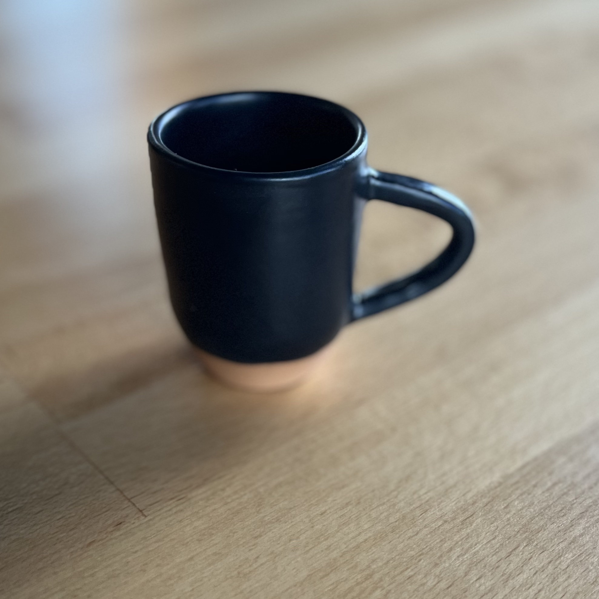 Pair of Handmade Ceramic Satin Black Espresso Mugspair of Two Black ...