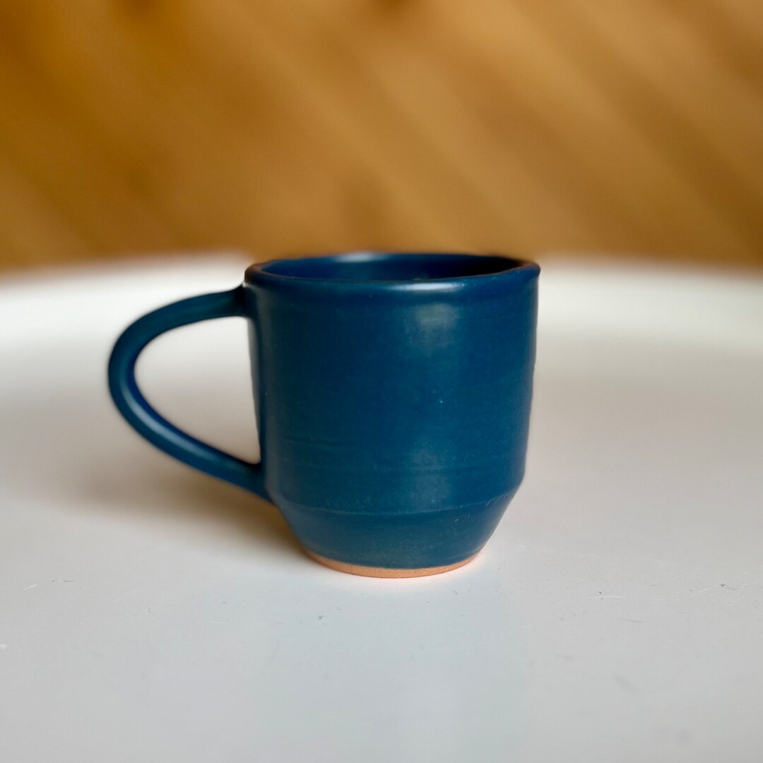 Handmade Ceramic Satin Cerulean Blue Espresso Mugdeep Blue - Etsy
