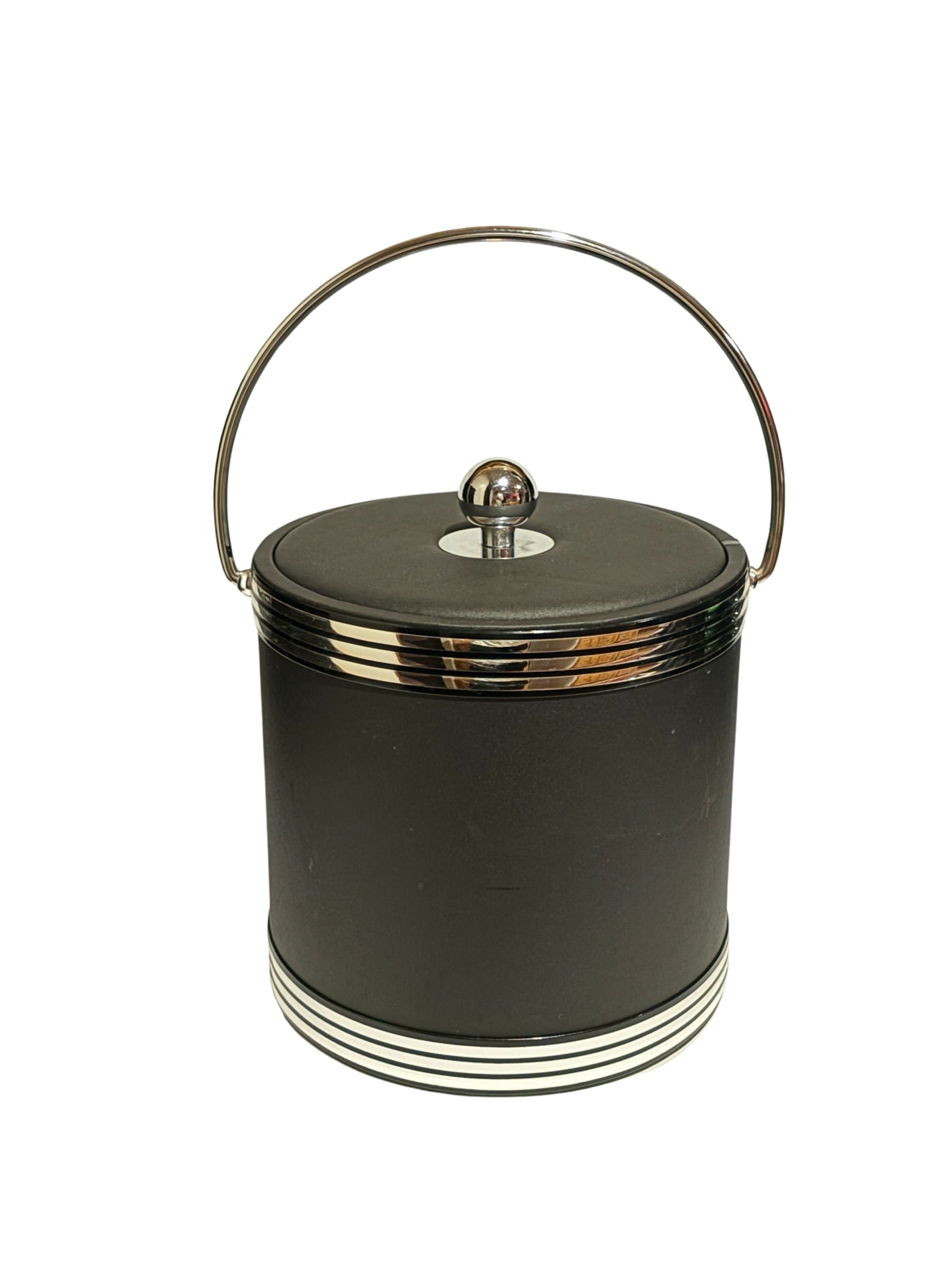 MCM Black & Silver Ice Bucket, MCM Ice Bucket, Retro Ice Bucket - Etsy